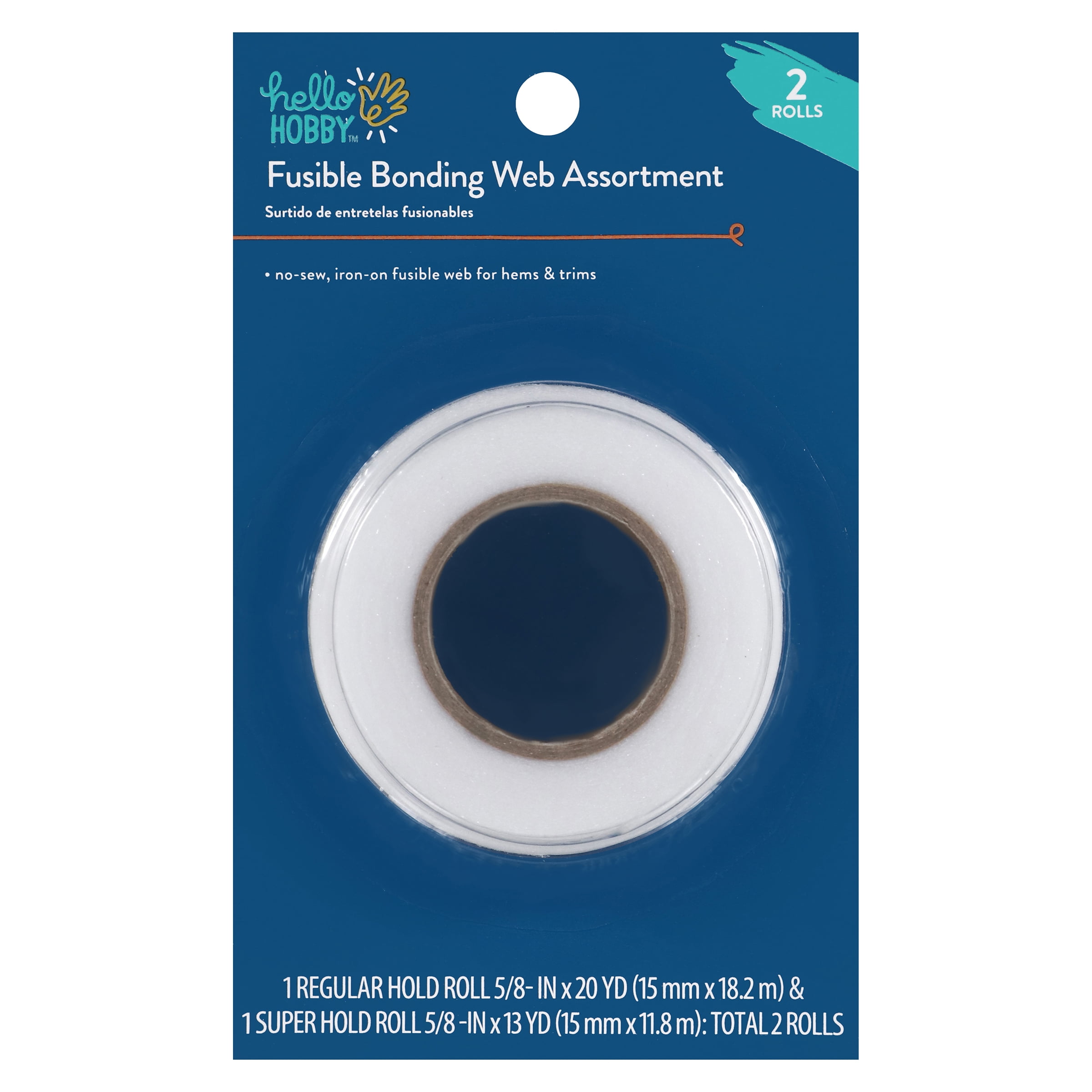 Hello Hobby Iron-on Fusible Web Tape 2-Pack Regular and Super Weight ...