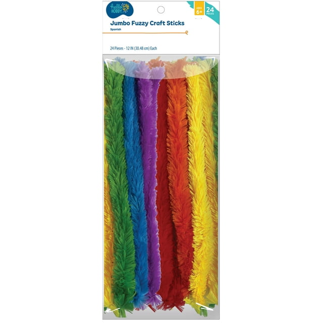 Hello Hobby Jumbo Fuzzy Craft Sticks, 24 Pieces - Walmart.com