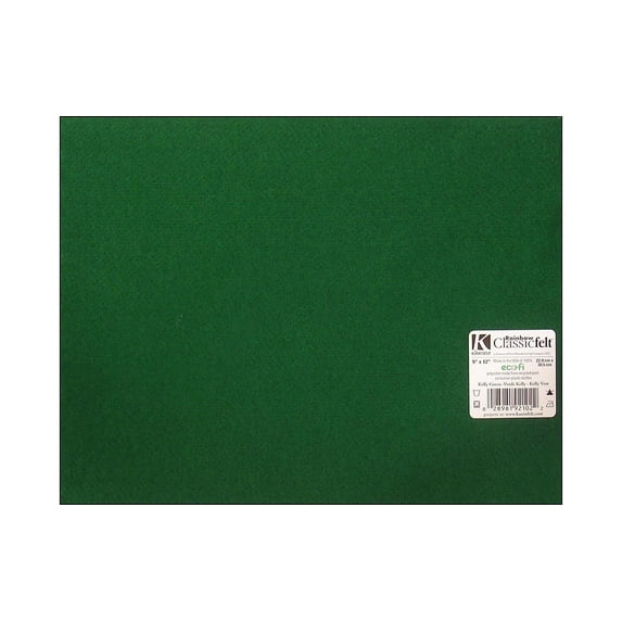 Hello Hobby Kelly Green Classic Felt 9x12 inch, Eco-friendly Recycled ...