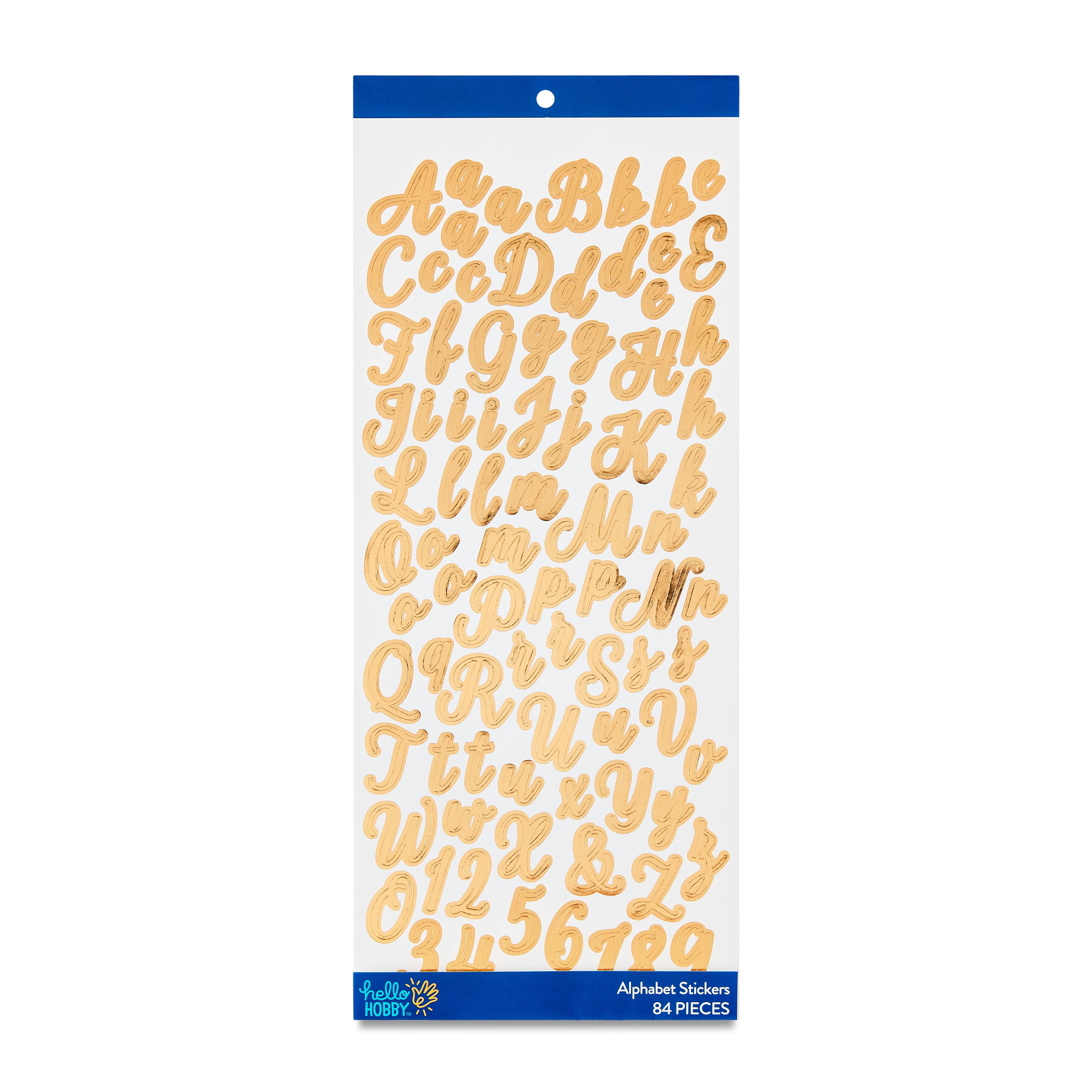Hello Hobby Large Gold Foil Script Alphabet Letters and Numbers ...