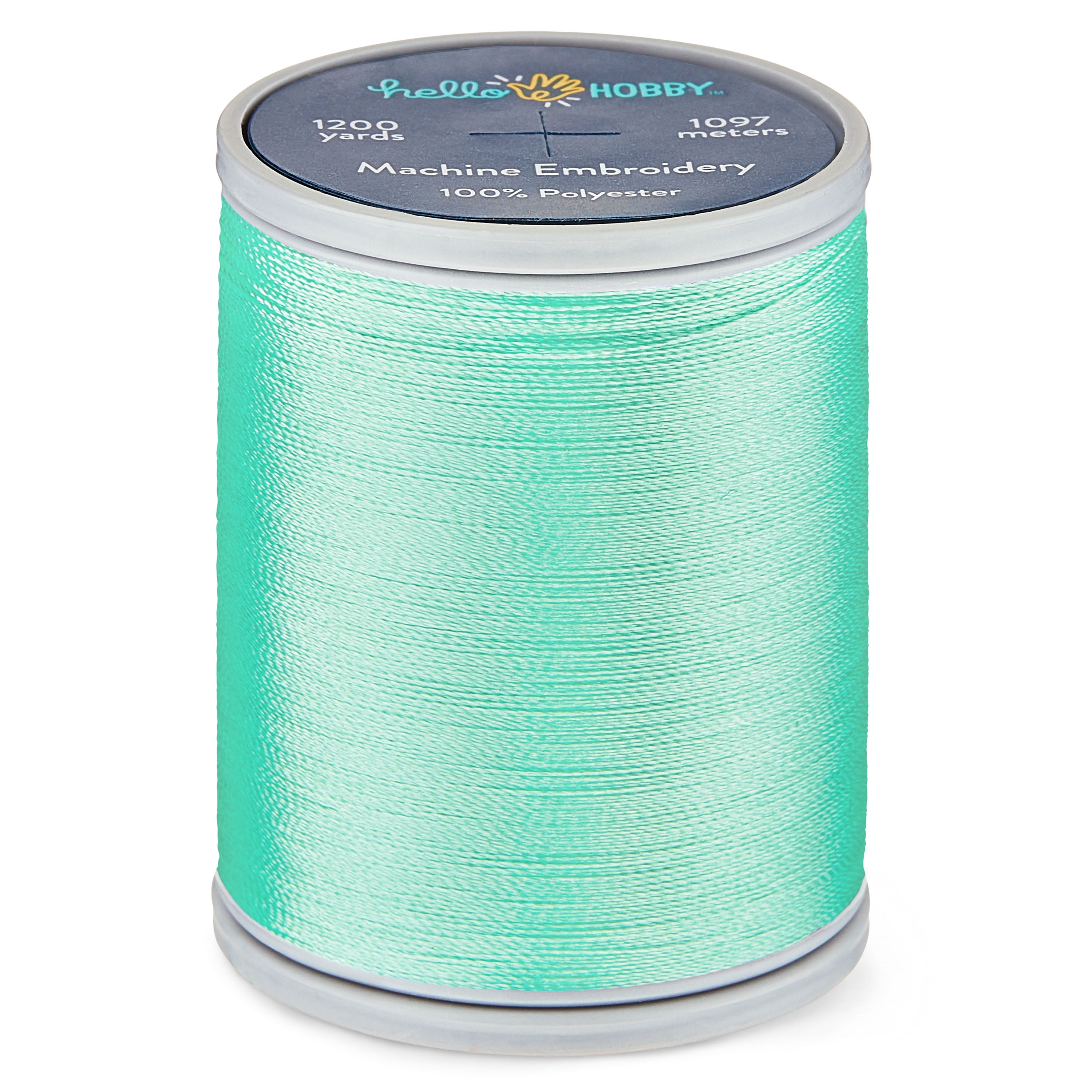 Hello Hobby Light Green 100% Polyester Machine Embroidery Thread, 40 WT ...