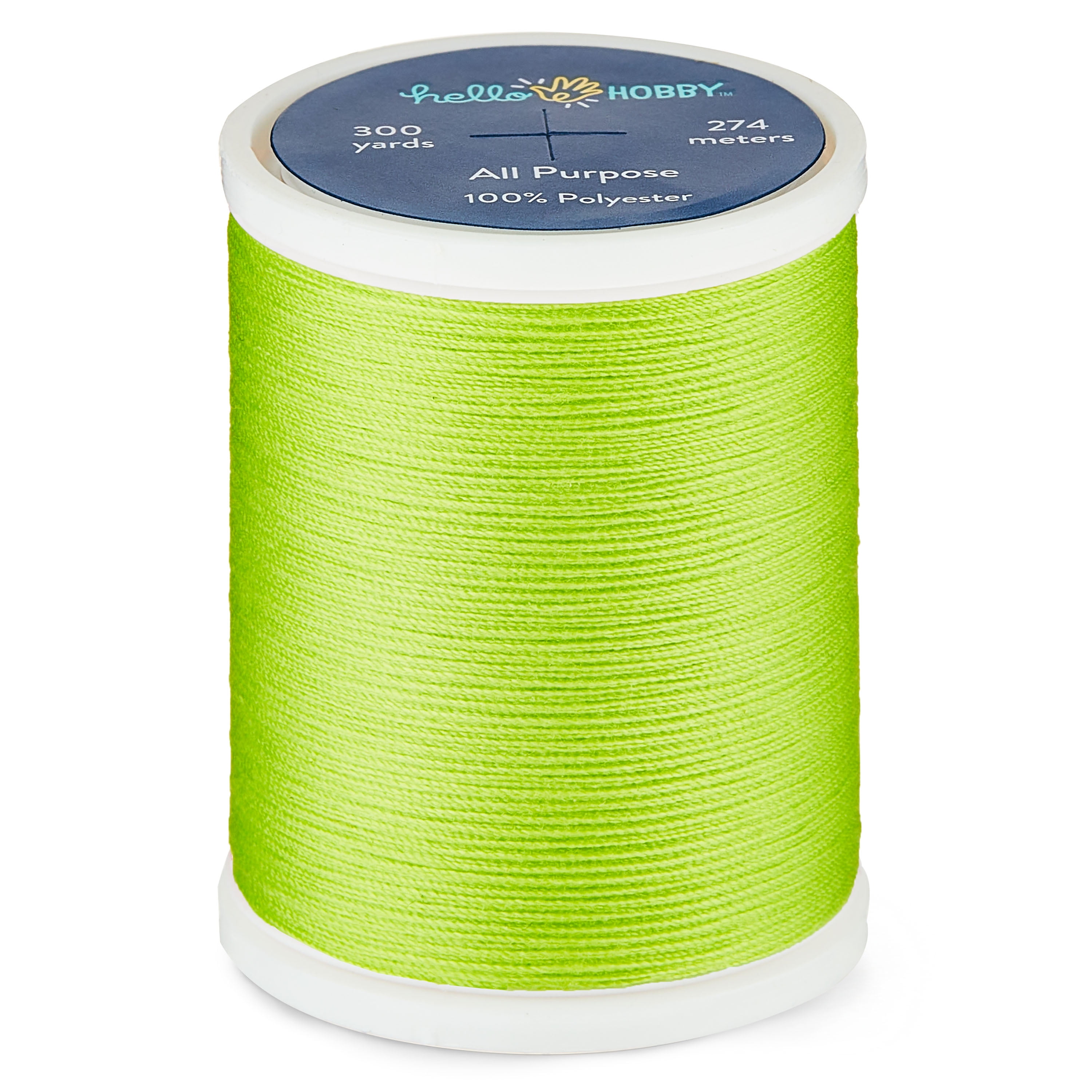 Hello Hobby Lime Green 100% Polyester All Purpose Thread, 300 Yards ...