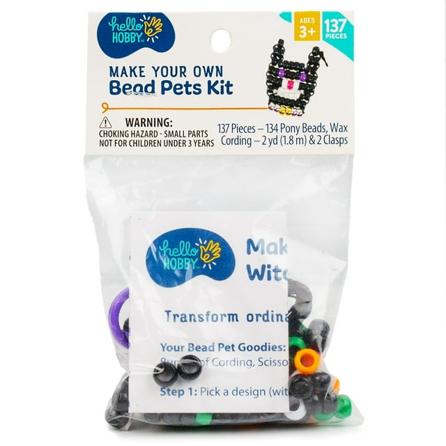 Hello Hobby Make Your Own Multicolor Halloween Bead Pets Kit - Walmart.com