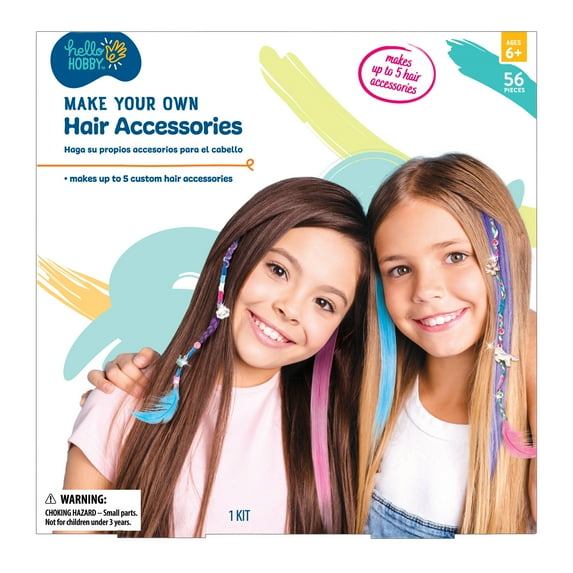 Hello Hobby Create Your Own Multicolor Hair Accessories Kit for Kids ...