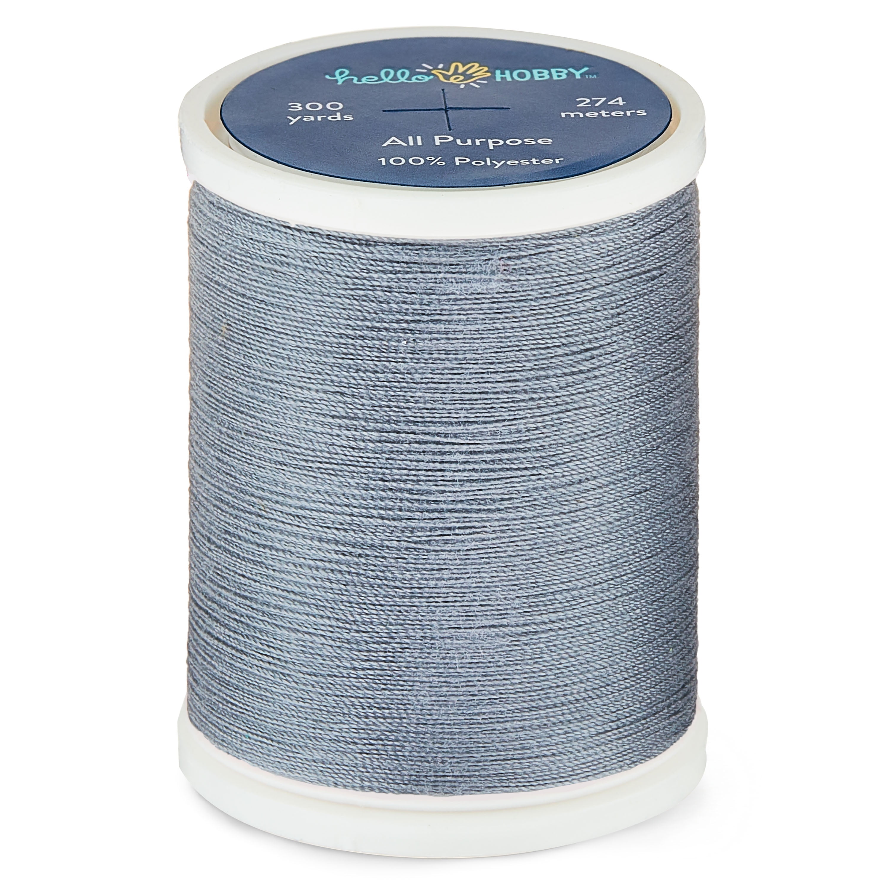 Hello Hobby Mid Gray 100% Polyester All Purpose Thread, 300 Yards - Walmart.com