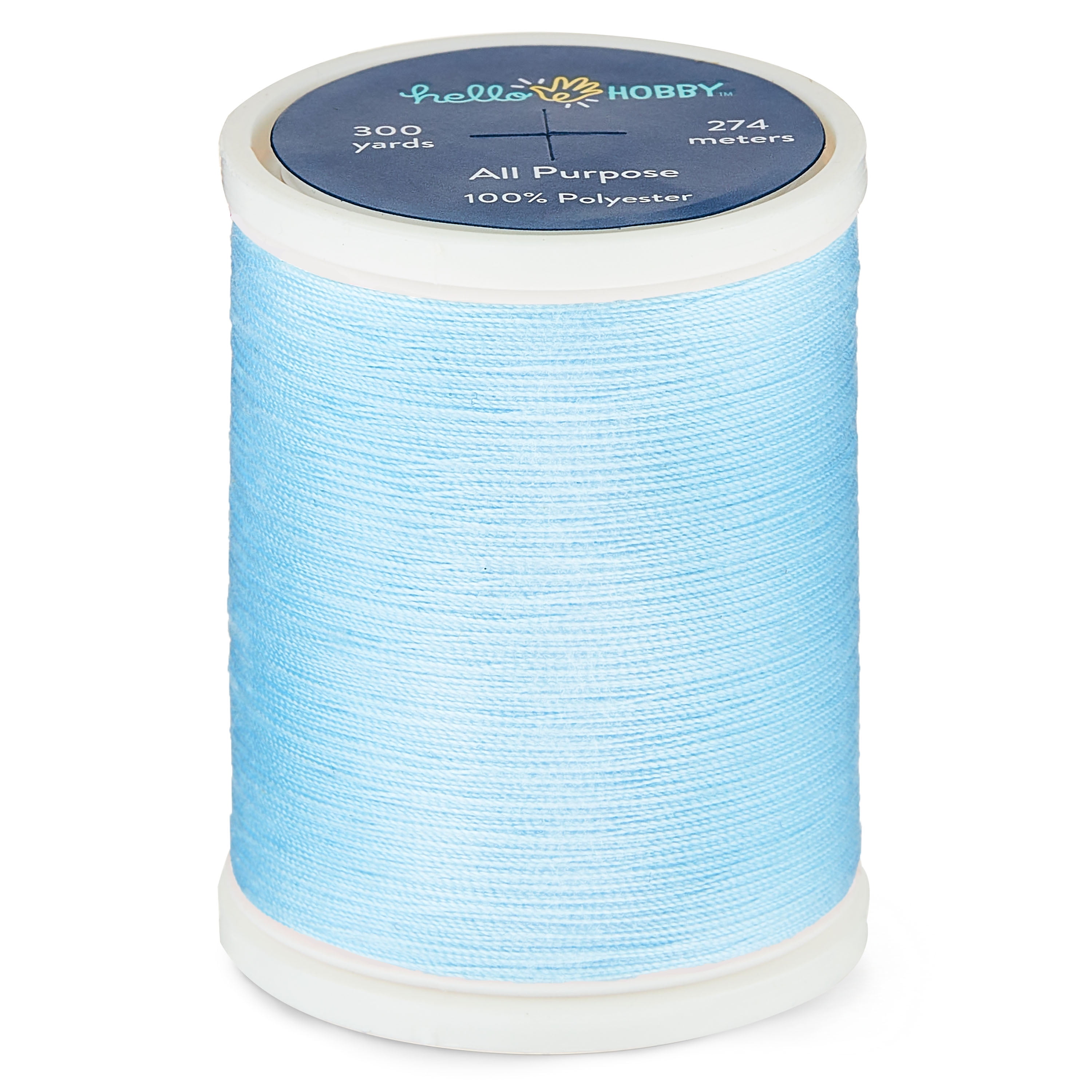 Hello Hobby All Purpose 100% Polyester Thread Ice Blue 300 Yards for ...