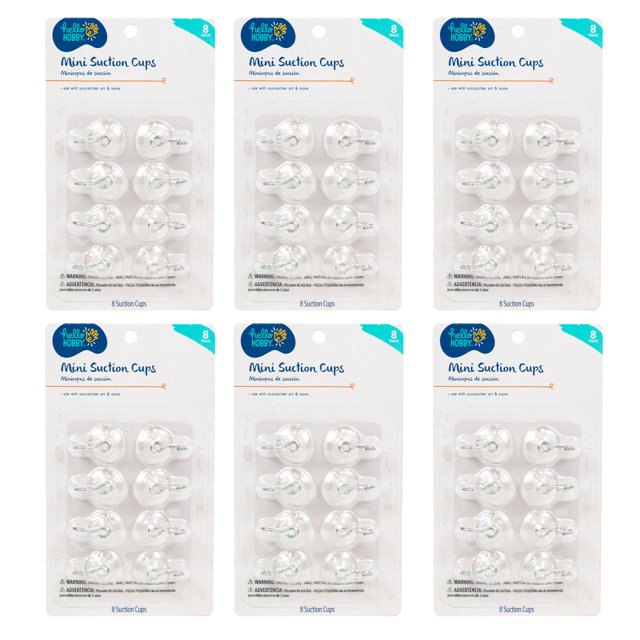 Hello Hobby Mini Suction Cups, 48-Pack, Each Suction Cup Measures 0.75 ...
