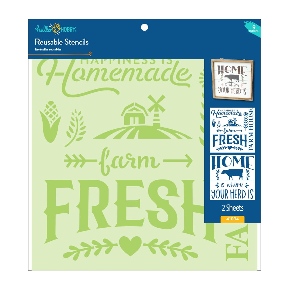 Hello Hobby Modern Elements Art Stencil & Templates 2 Counts - Walmart.com