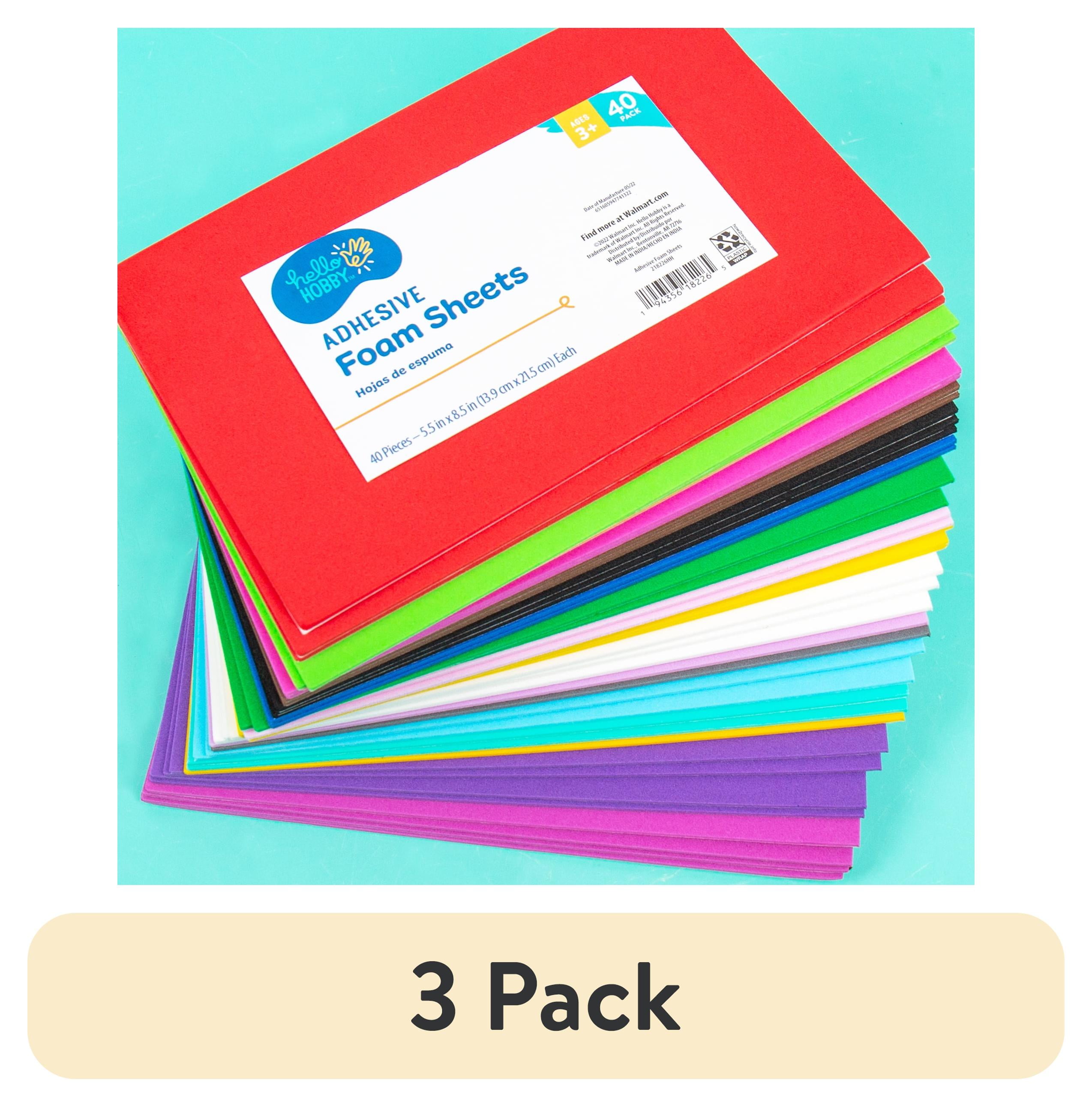 (3 pack) Hello Hobby Multicolor Adhesive Foam Sheets, 40-Pack - Walmart.com