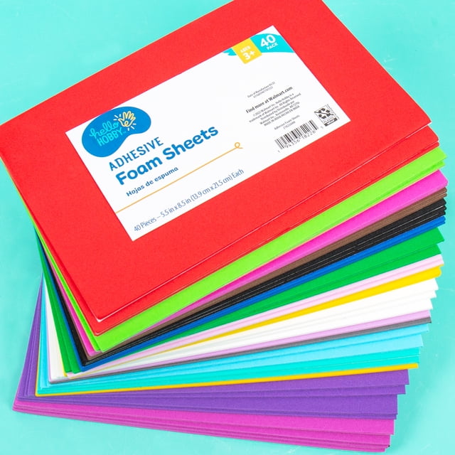 Hello Hobby Multicolor Adhesive Foam Sheets, 40-Pack - Walmart Business ...