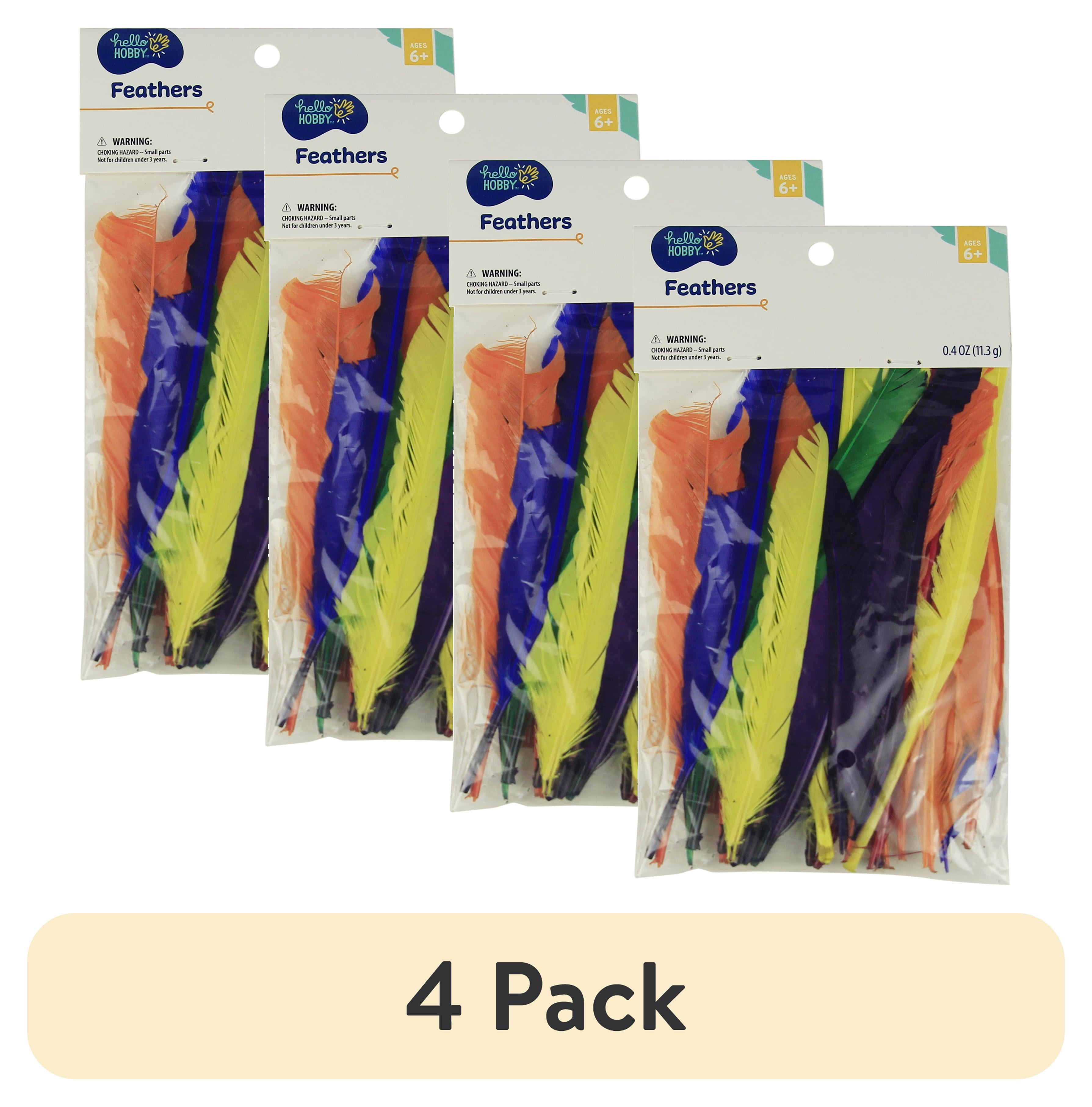 (4 pack) Hello Hobby Multicolor Feathers - Arts and Craft - 4.75 x 0.52 x 8.75 - Walmart.com