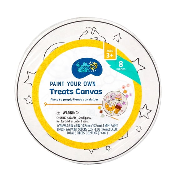 Hello Hobby Paint Your Own Kawaii Treats Canvas for Kids Ages 3+ with ...