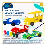 Hello Hobby Paint Your Own Wooden Vehicles Kit with 4 Vehicles, 6 Paint ...
