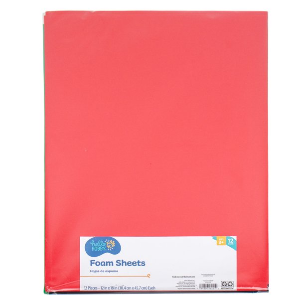 Hello Hobby Multicolor Rectangle Foam Sheets, 12-Pack - Walmart ...
