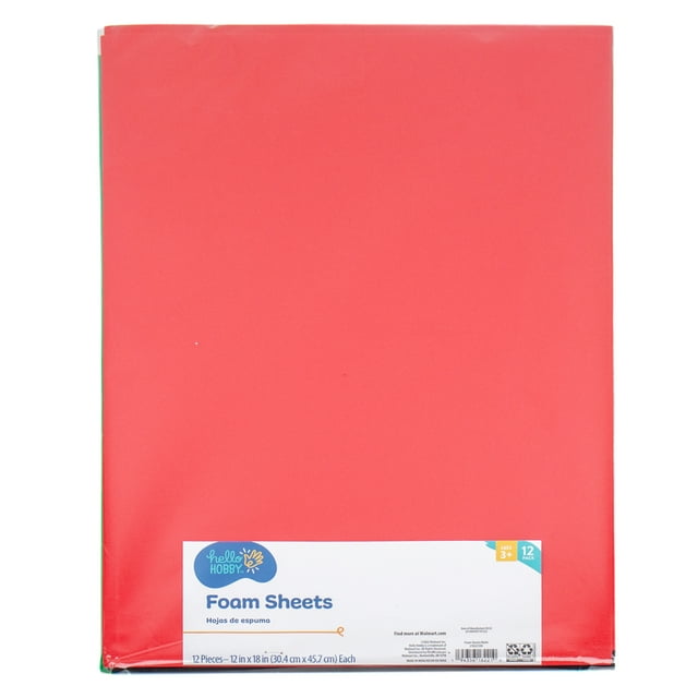 Hello Hobby Multicolor Rectangle Foam Sheets, 12-Pack - Walmart.com