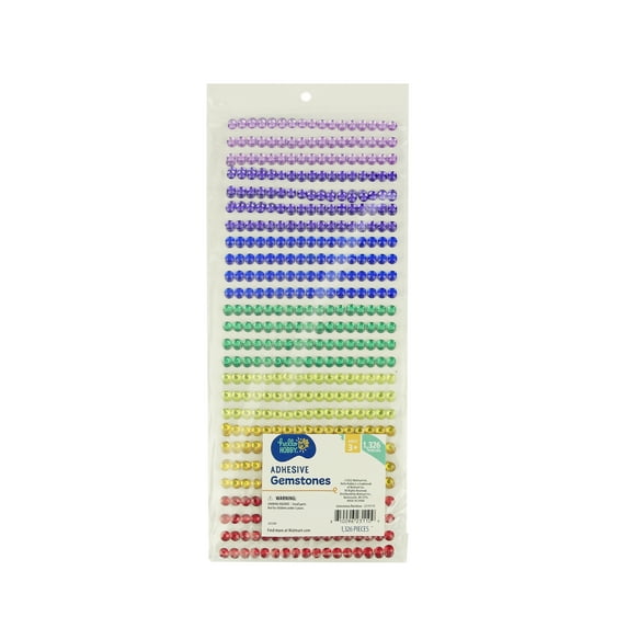 Hello Hobby Multicolor Round Gemstones 6mm 1,326 Pieces Adhesive ...