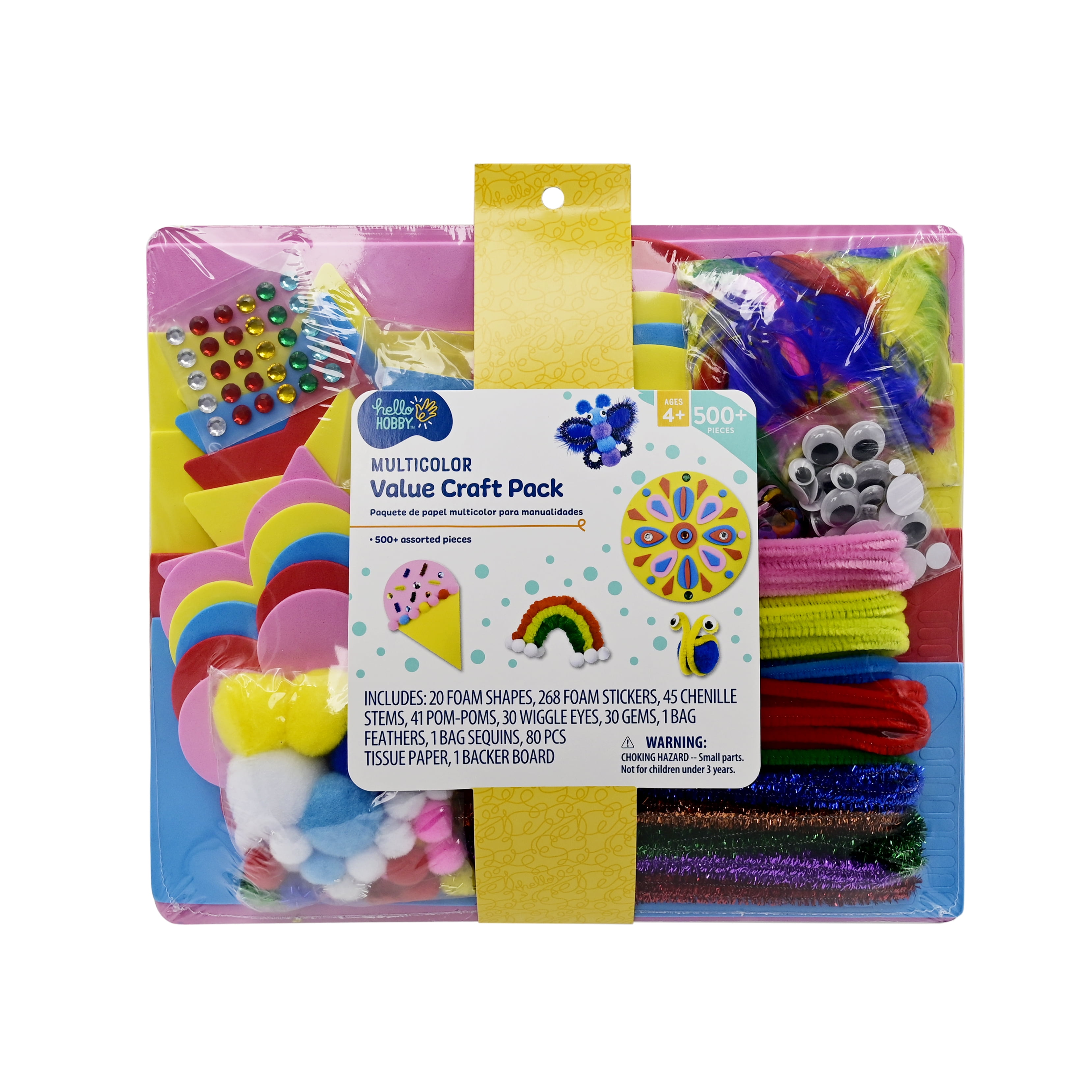 Hello Hobby Multicolor Value Craft Pack, over 500 Pieces - Walmart.com
