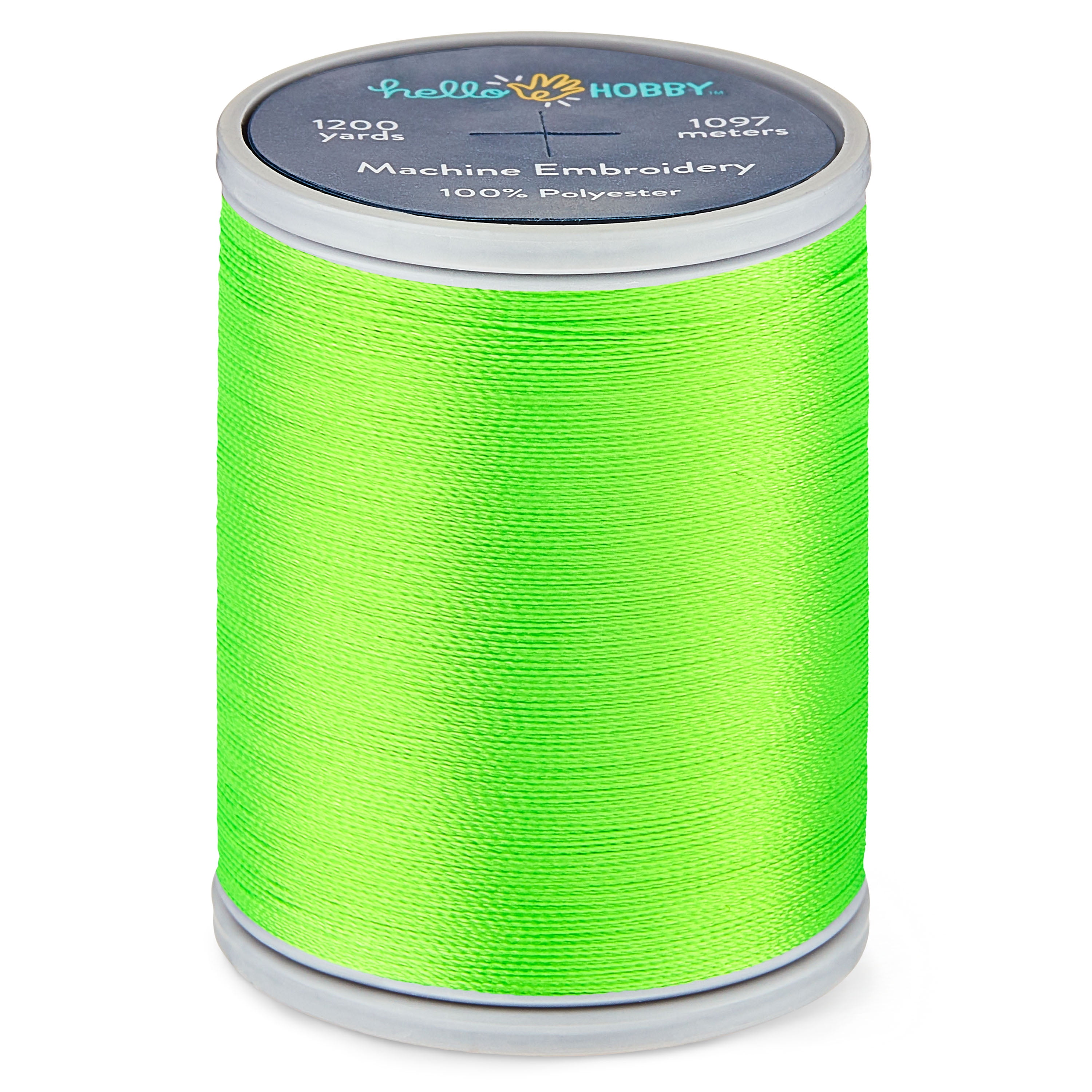 Hello Hobby Neon Green 100% Polyester Machine Embroidery Thread, 40 WT ...