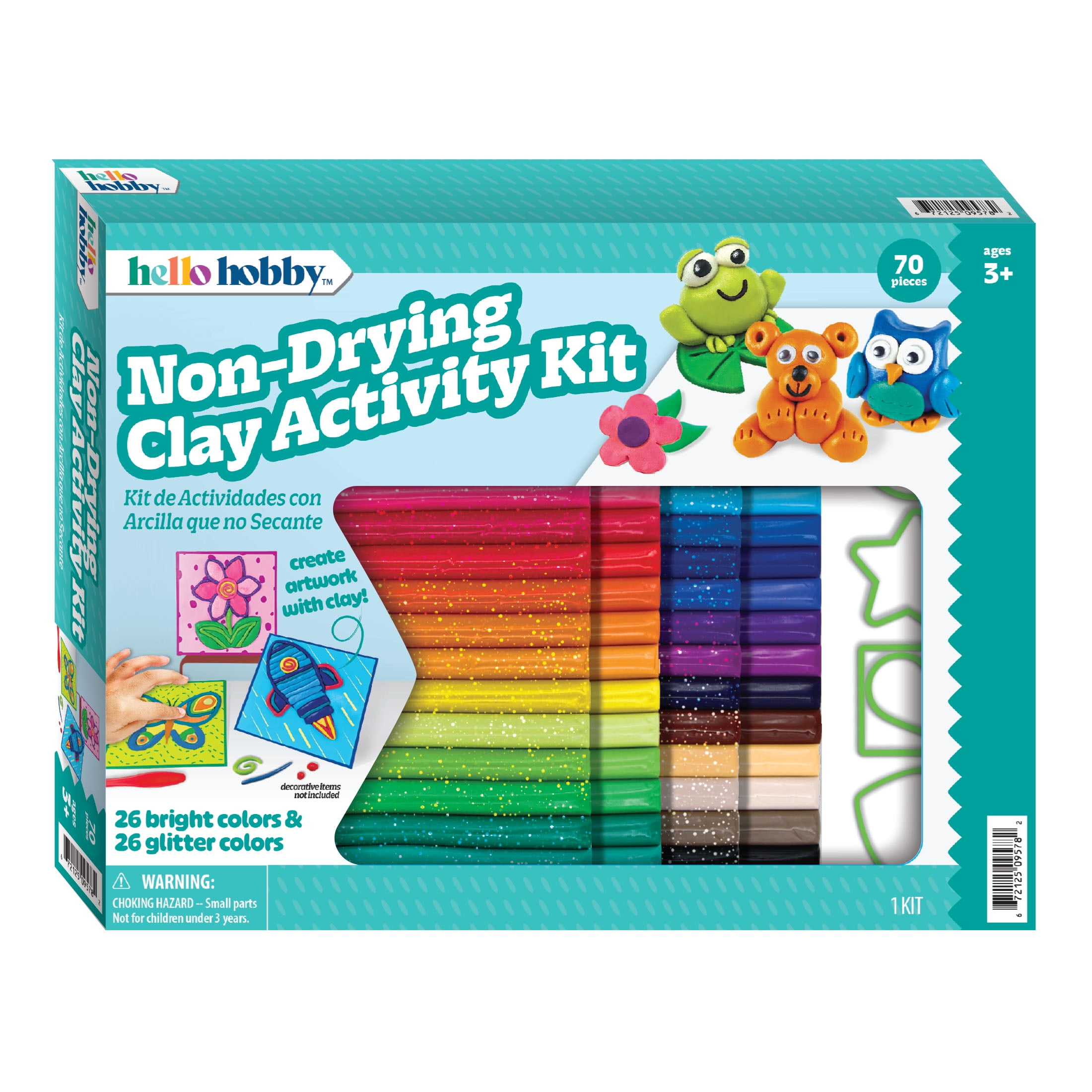 Hello Hobby Non-Drying Modeling Clay Kit - Arts and Crafts Kit for Kids ...