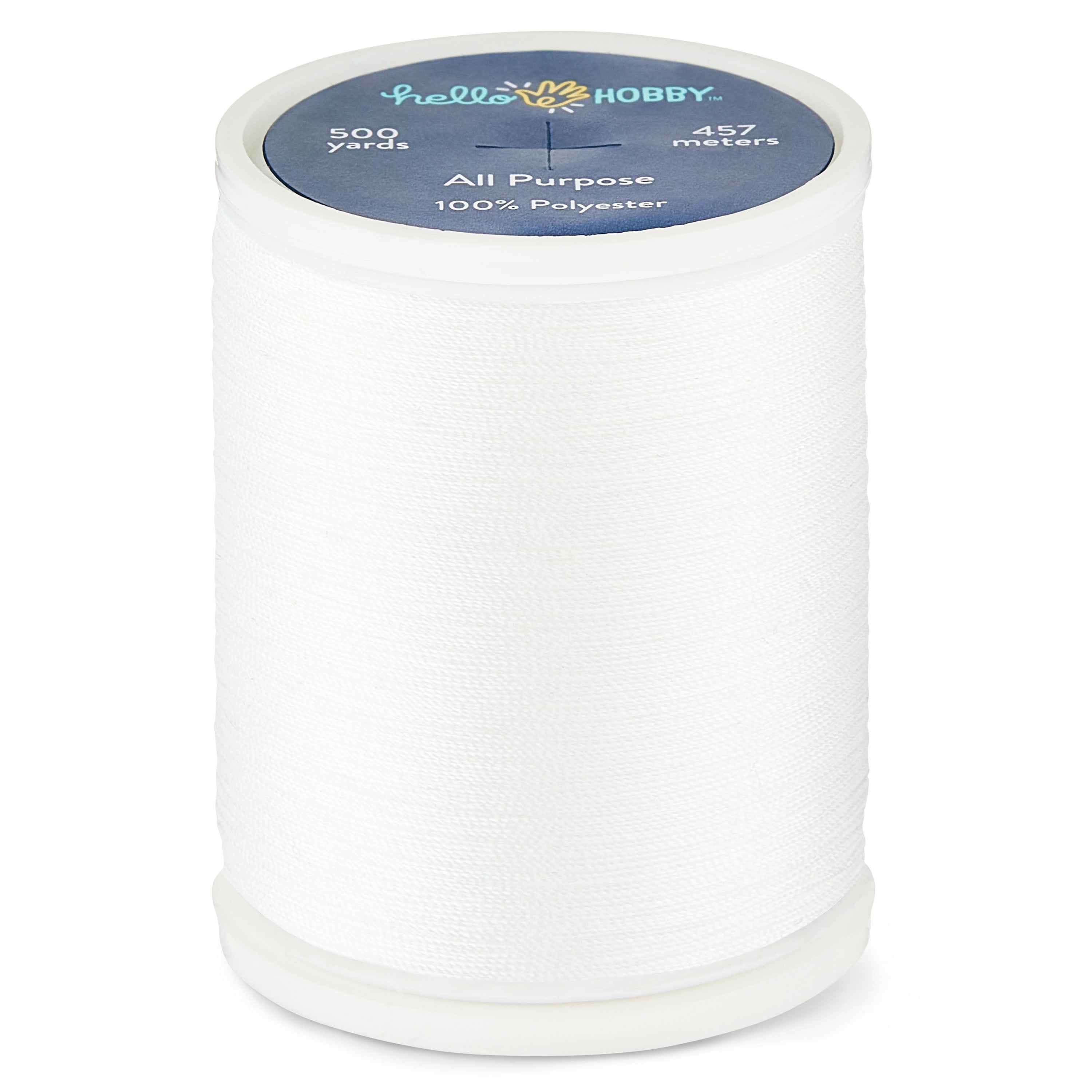 Hello Hobby All Purpose Off-White Polyester Thread 500 Yards for Sewing ...
