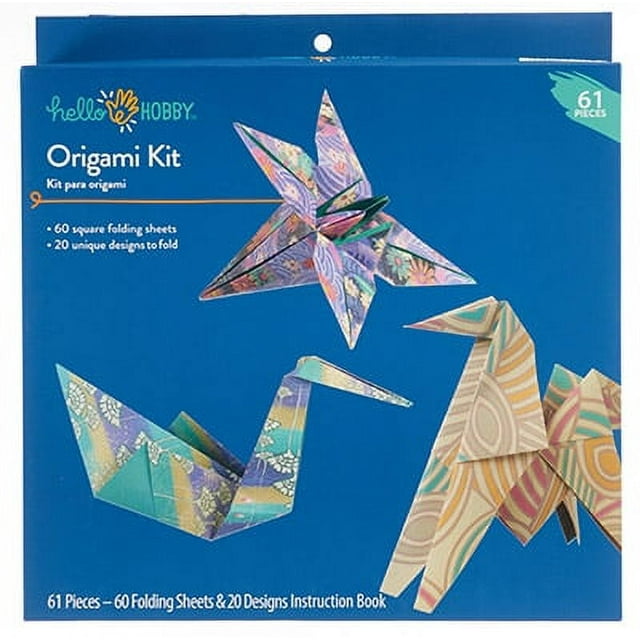 Hello Hobby Origami Kit, Multicolor, 61 Pieces, Paper and Instructions ...