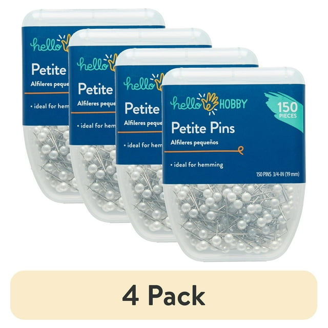 (4 pack) Hello Hobby PINS PETITE WHITE 3/4" 150 - Walmart.com
