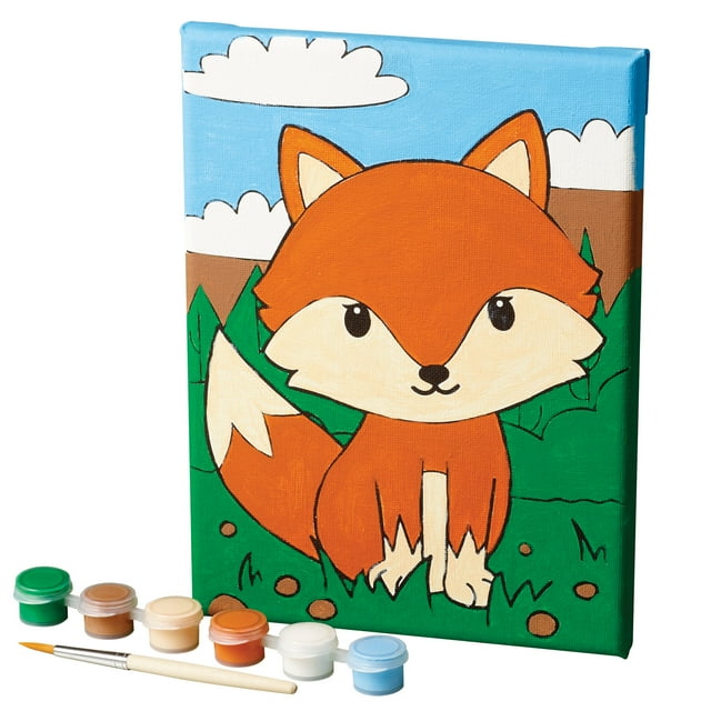 Hello Hobby Paint Your Own Fox Canvas - Walmart Business Supplies