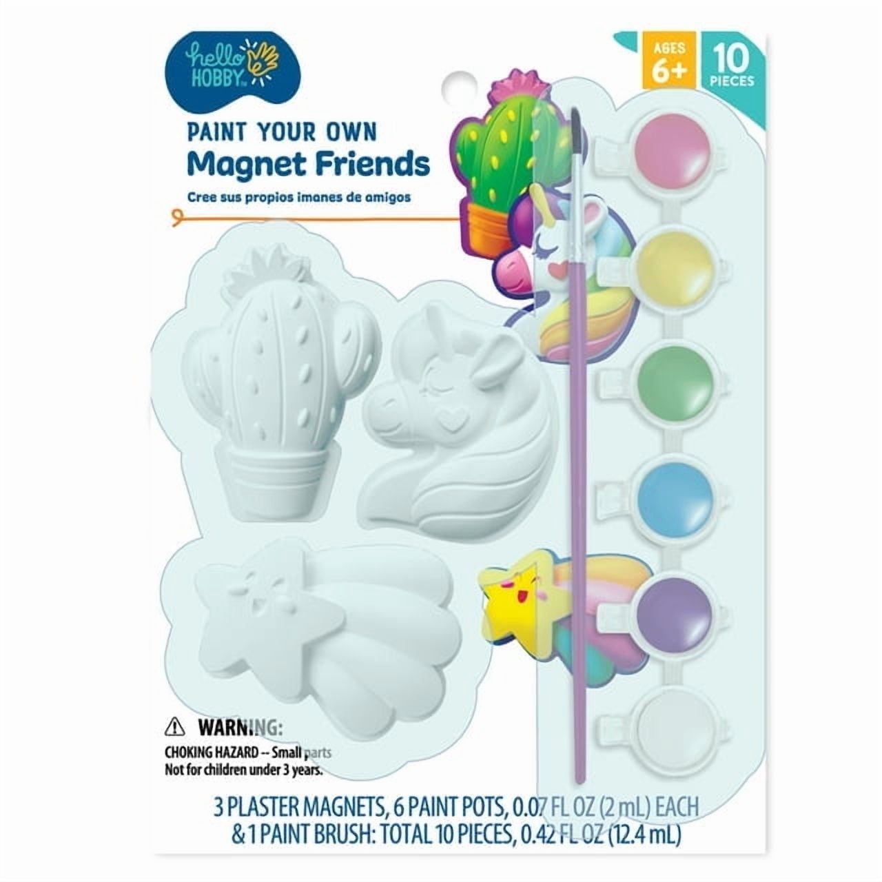 Hello Hobby Paint Your Own Magnet Kids Craft Set with 3 Designs ...