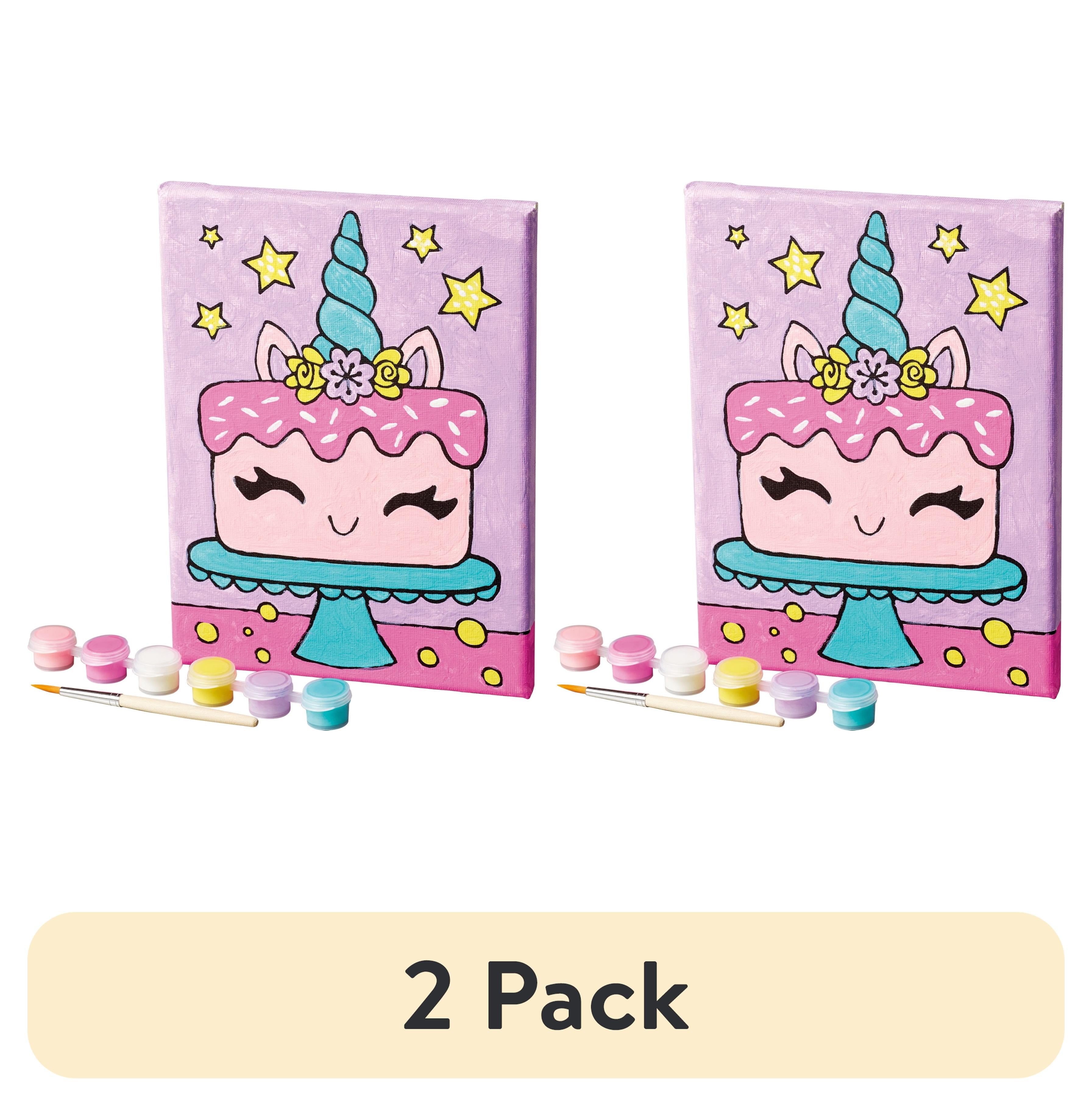 (2 pack) Hello Hobby Paint Your Own Unicorn Cupcake Canvas - Walmart.com