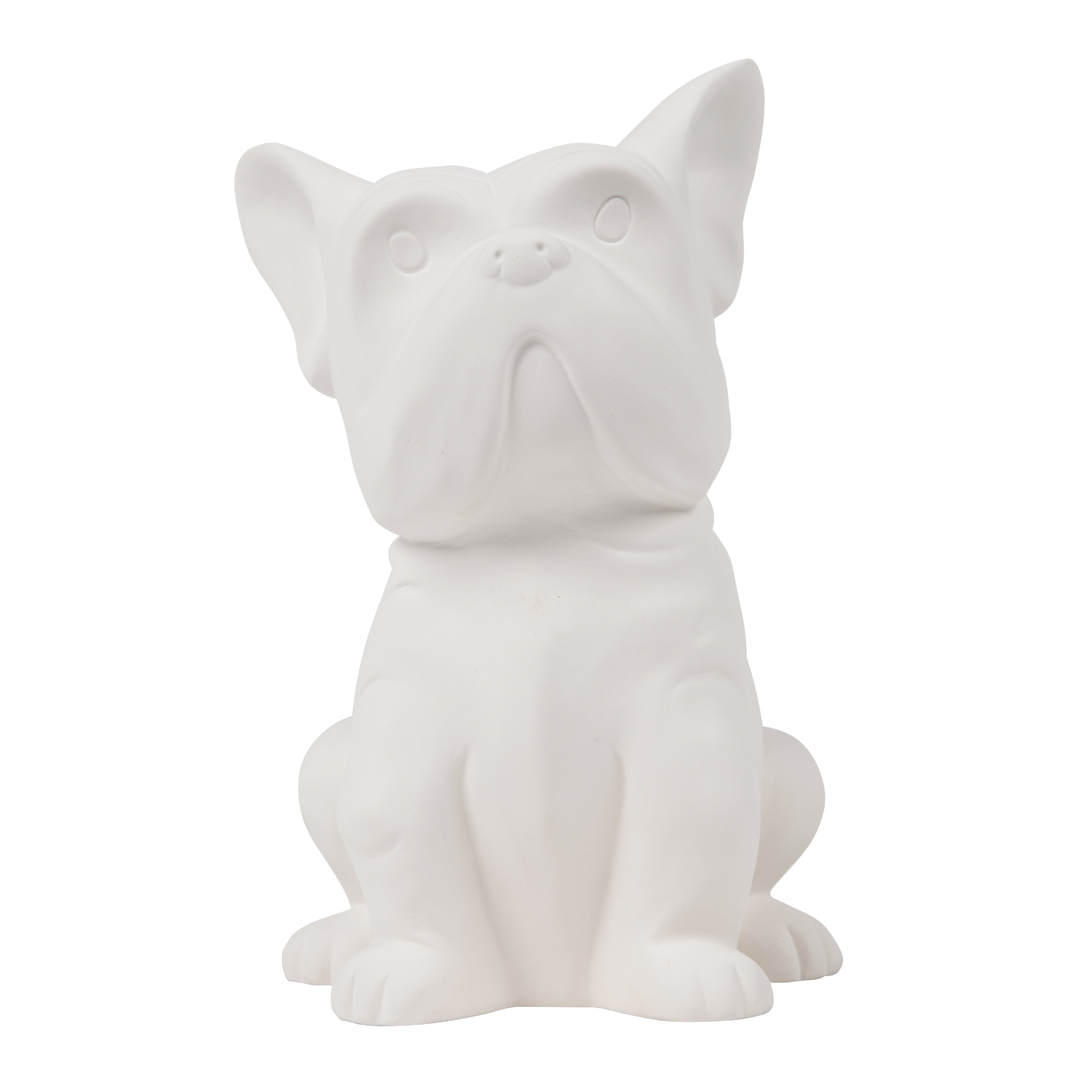 Hello Hobby Paintable Ceramic French Bulldog Figurine White 6 Inch ...