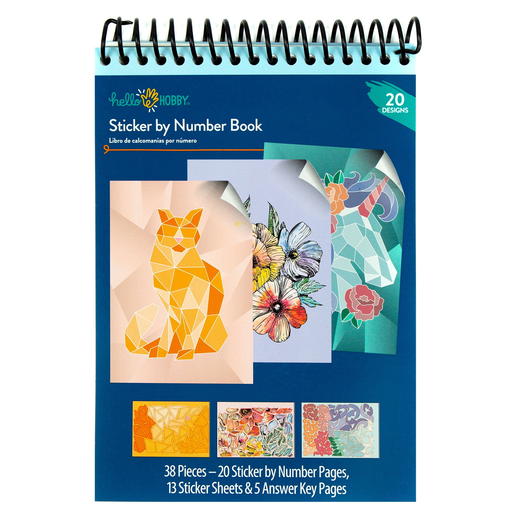 Hello Hobby Paper Sticker by Number Portfolio, Multicolor Butterflies ...