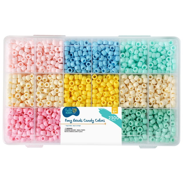 Hello Hobby - Pastel Pony Bead Box - 2300 Pieces - USHH6478 - Walmart.com