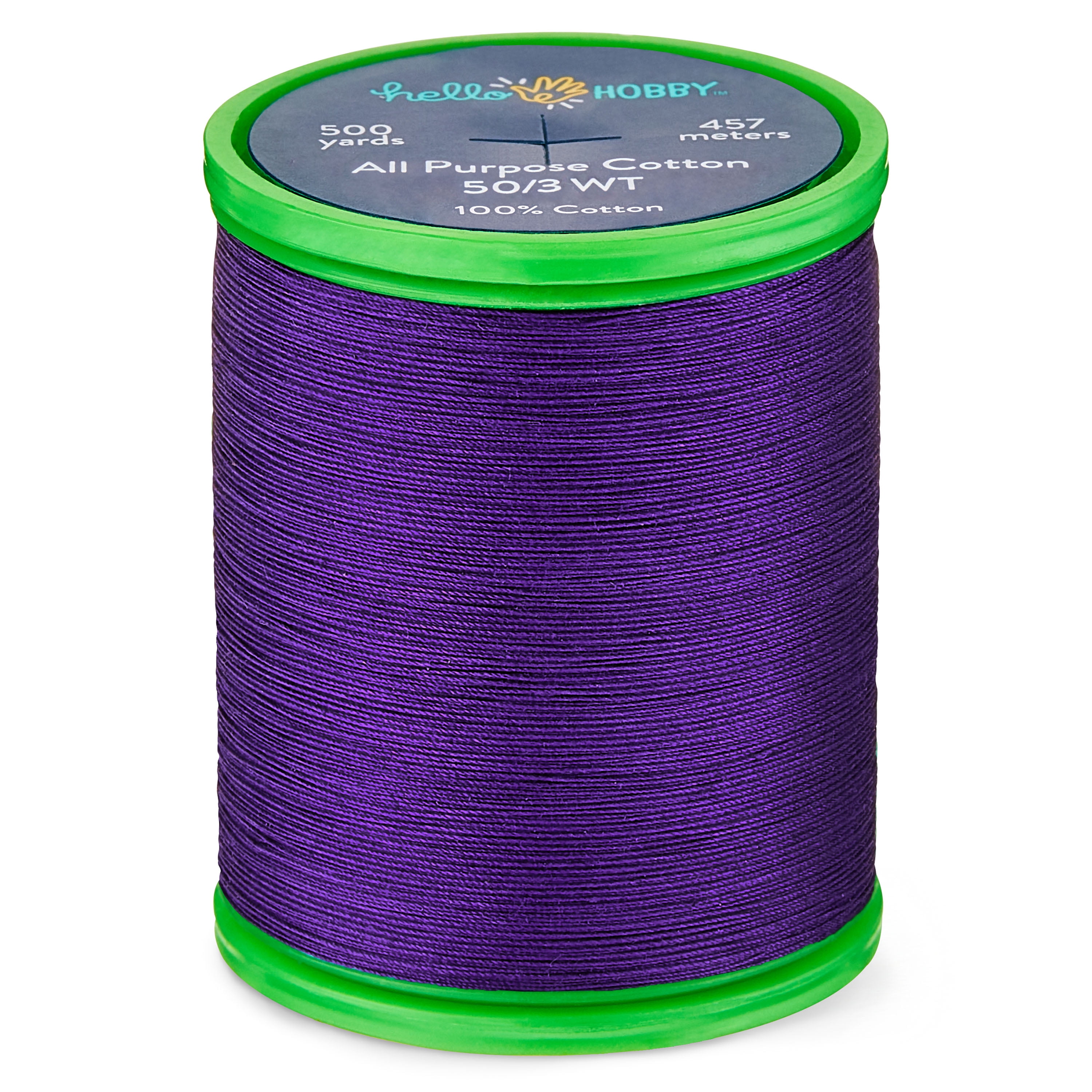 Hello Hobby Petunia Purple 100% Pima Cotton All Purpose Thread, 50/3 WT ...
