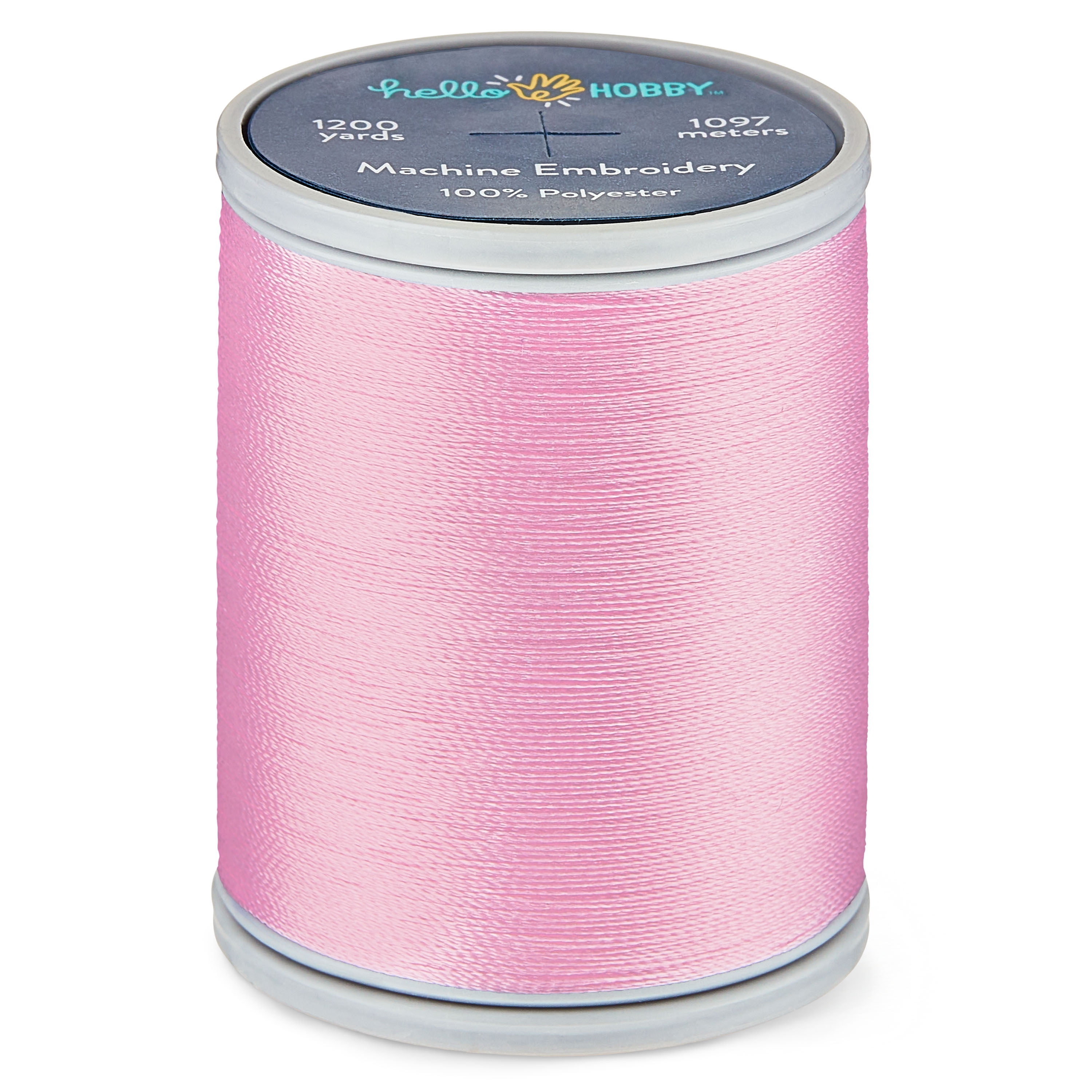 Hello Hobby Pink 100% Polyester Machine Embroidery Thread, 40 WT, 1200 ...