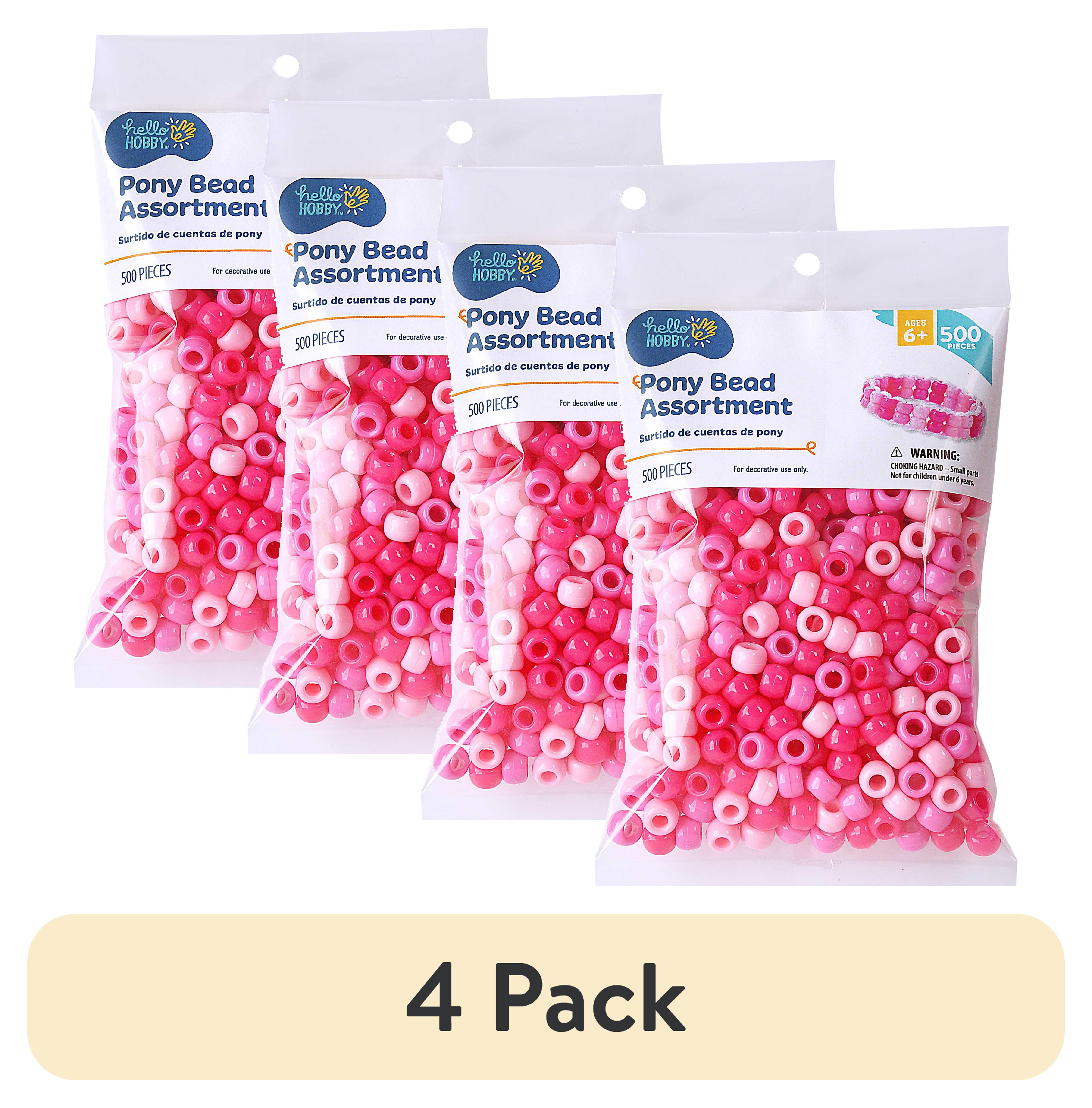 The Beadery - Pink Ombre Mix Pony Beads - 9x6mm Barrel Beads - Walmart.com