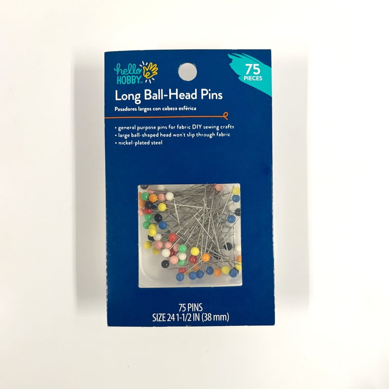 Hello Hobby Pins Large Ballhead 75 Count with Assorted Colors, Size 24 ...