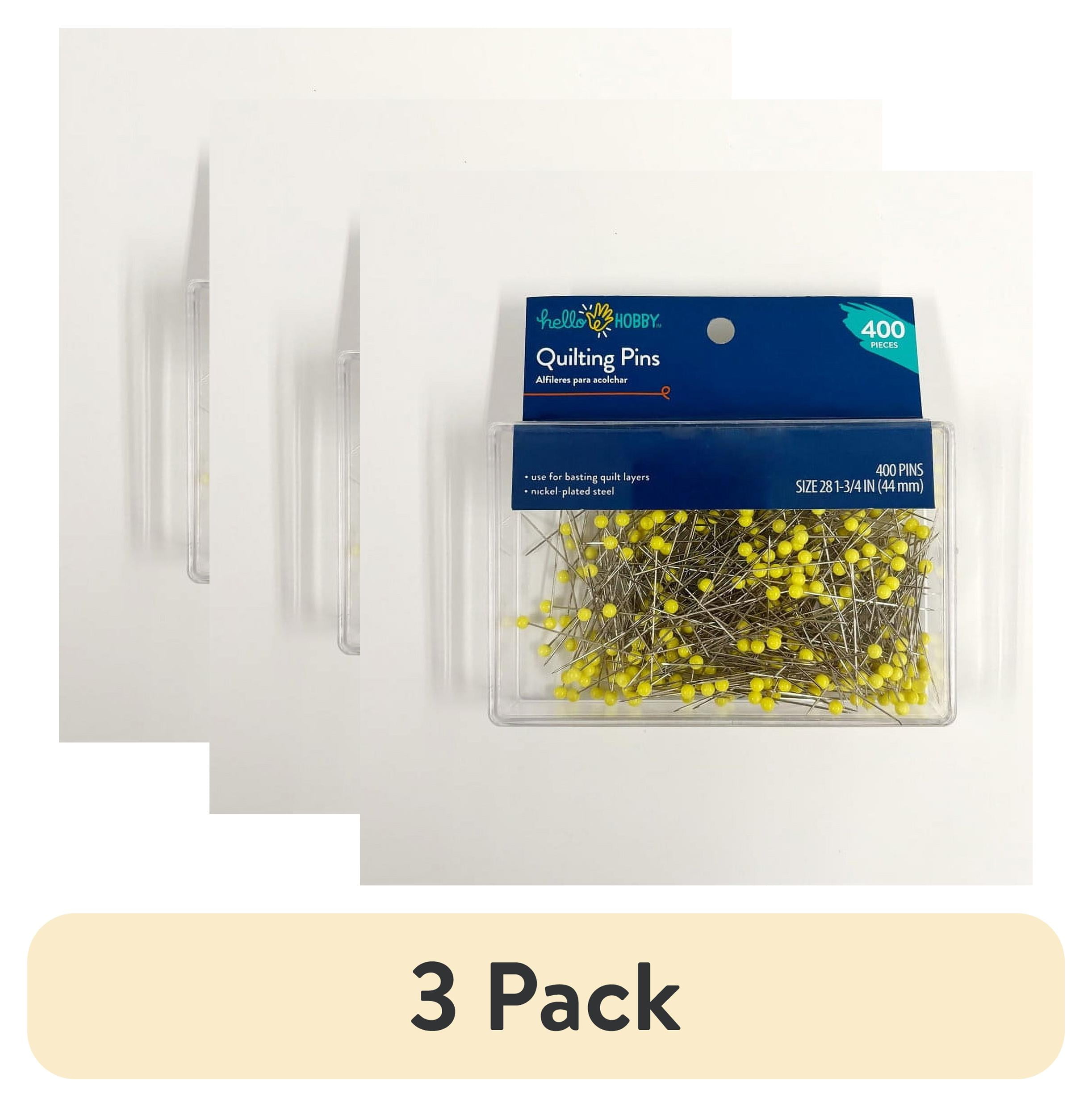 (3 pack) Hello Hobby Quilting Pins 400 Count with Yellow Ballhead, Size ...