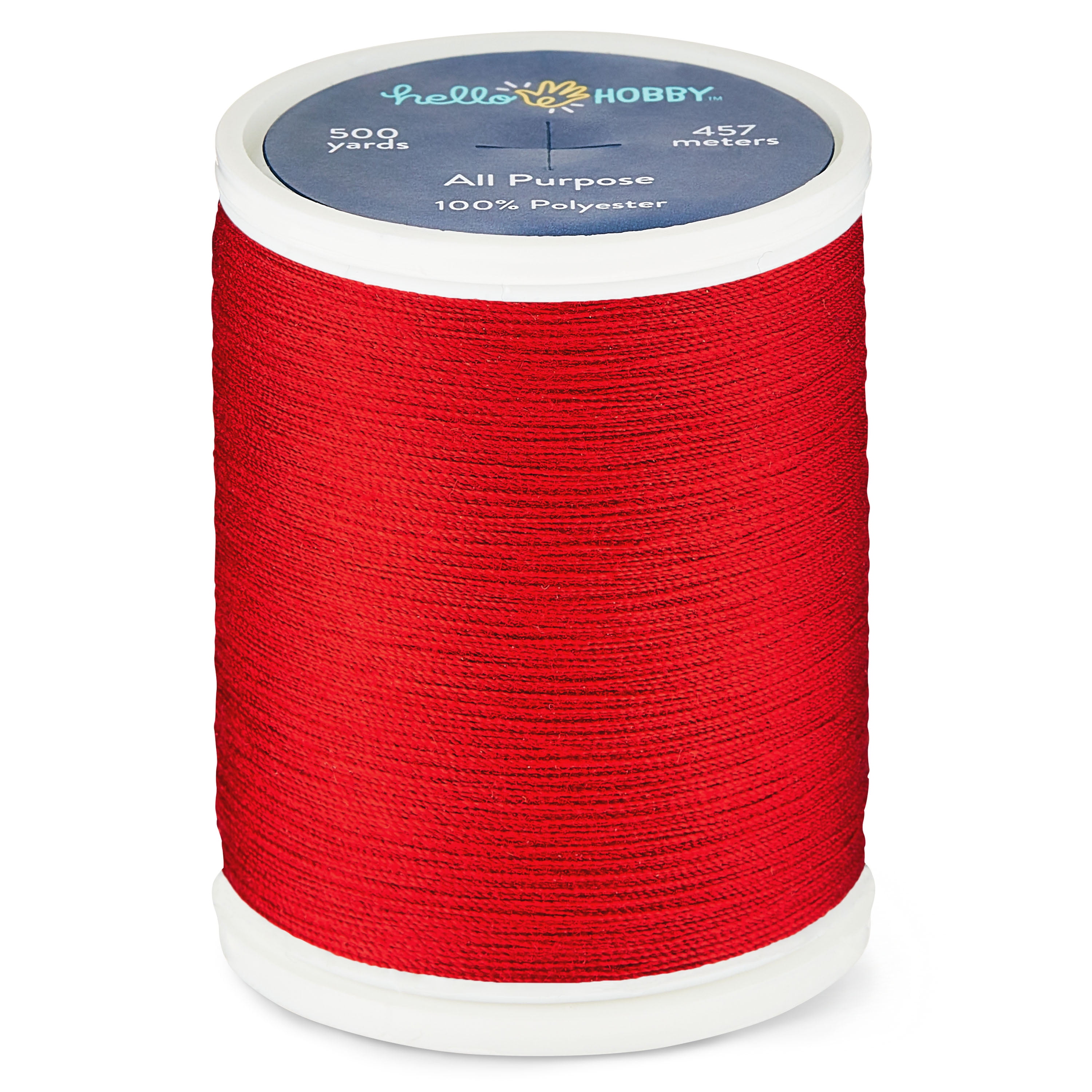 Hello Hobby, Red 100% Polyester All Purpose Thread, Medium Weight, 500 ...