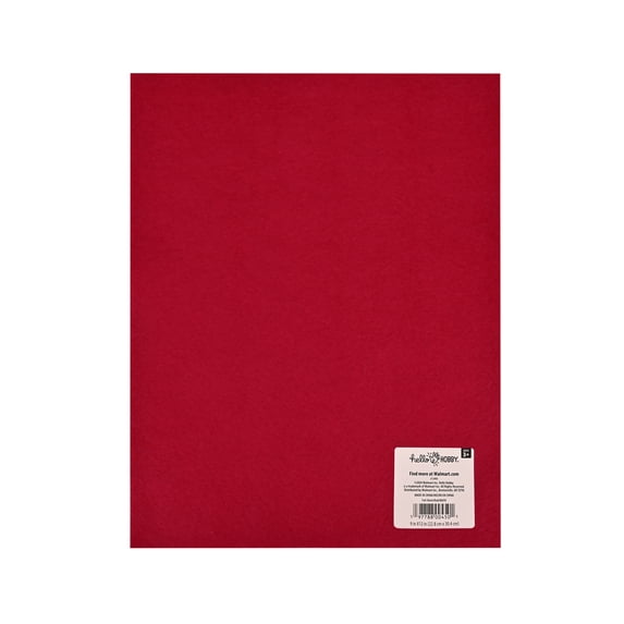 Hello Hobby Red Felt Sheet, 9" x 12" - Walmart.com