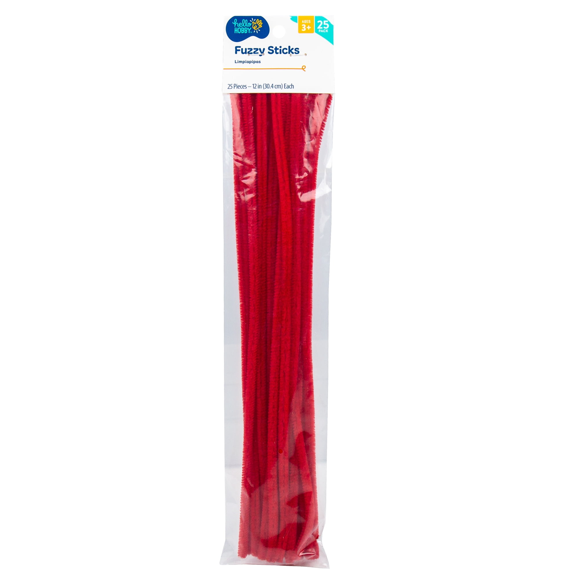 Hello Hobby Red Fuzzy Sticks, 25-Pack - Walmart.com