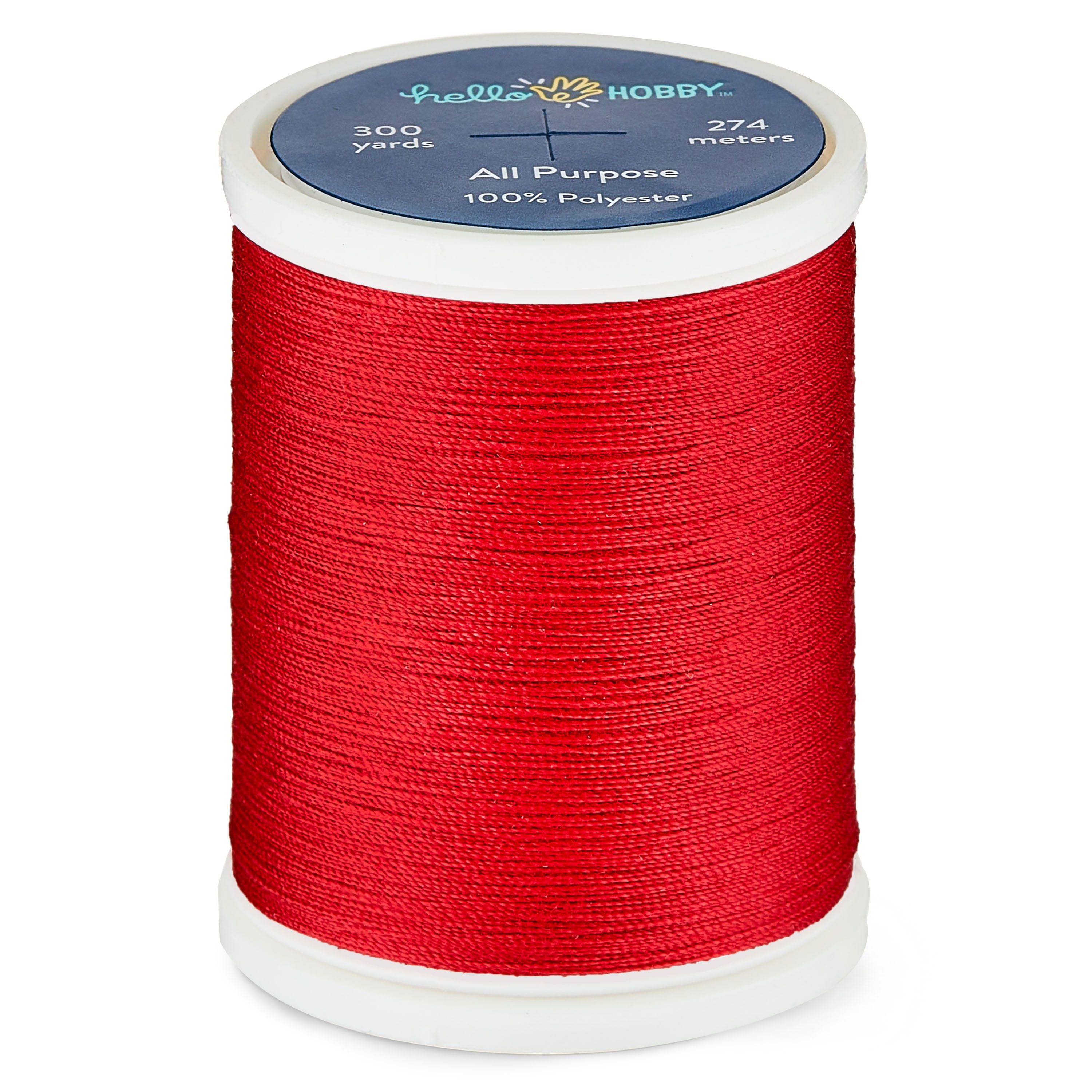 Hello Hobby Ruby Red 100% Polyester All Purpose Thread, 300 Yards ...