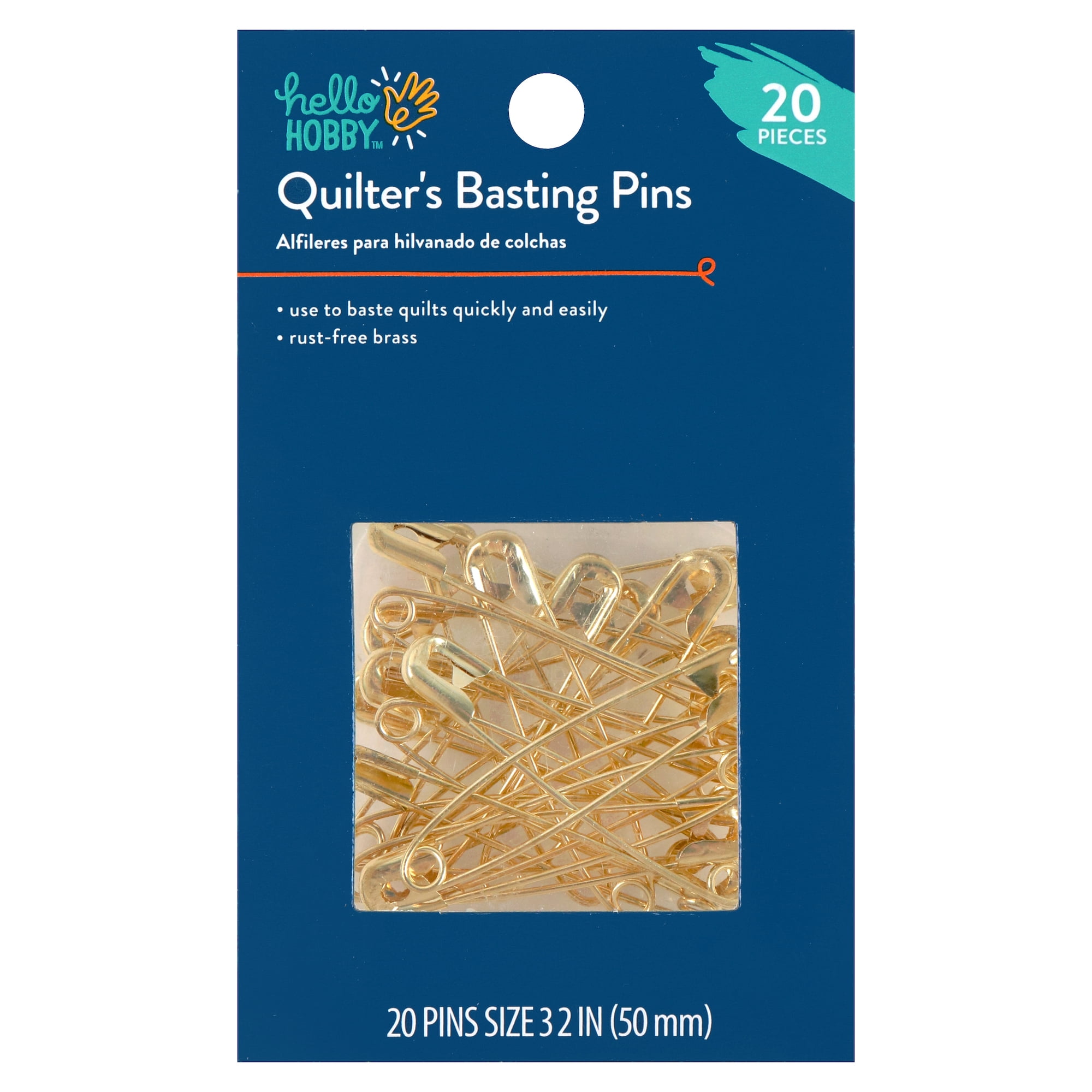 Hello Hobby Size 3 Gold Brass Safety Pins 2 Inches for Quilting and ...
