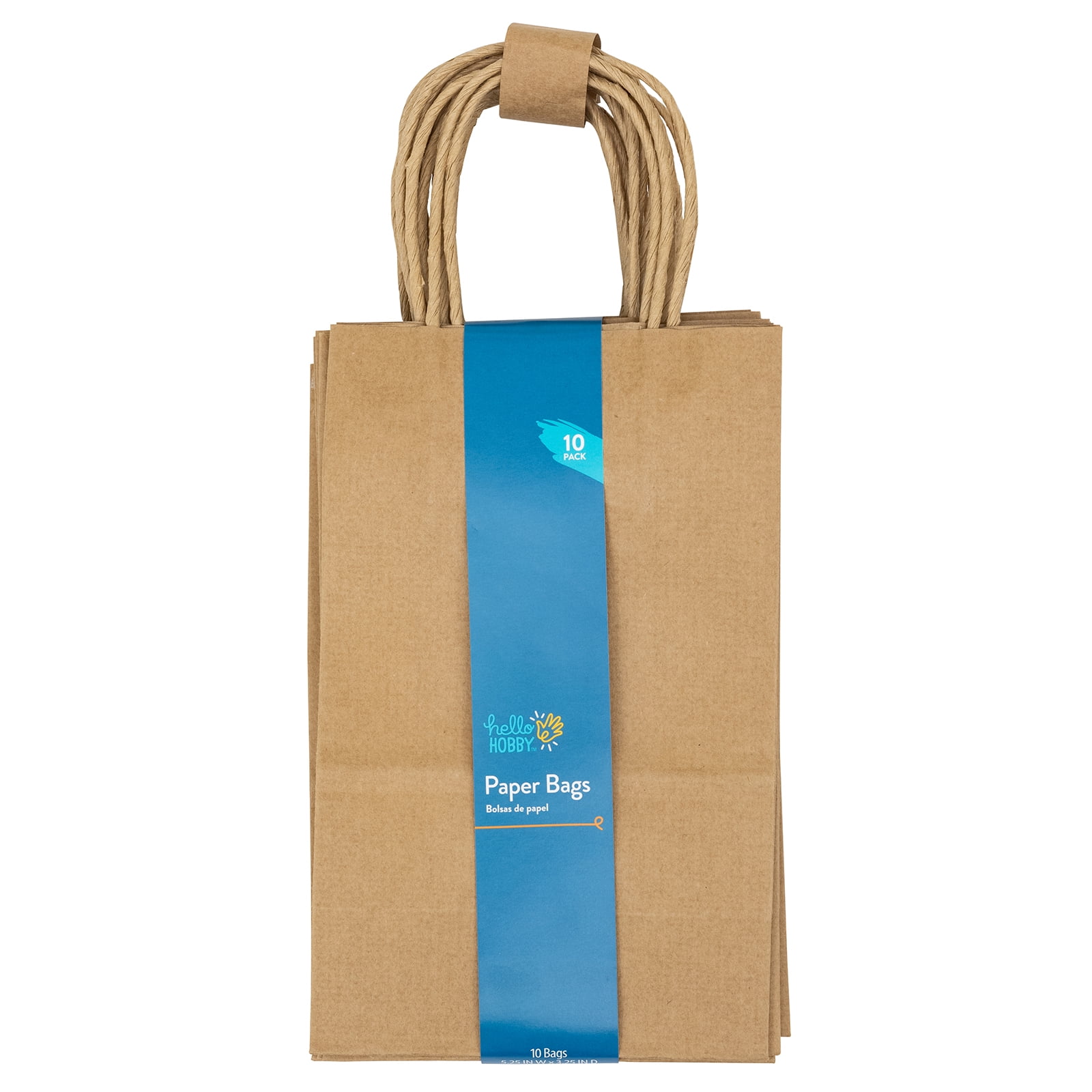 Hello Hobby Small Paper Bag Kraft, 10 Count - Walmart.com