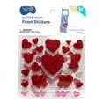 Hello Hobby Solid Glitter Heart Foam Stickers - Walmart.com