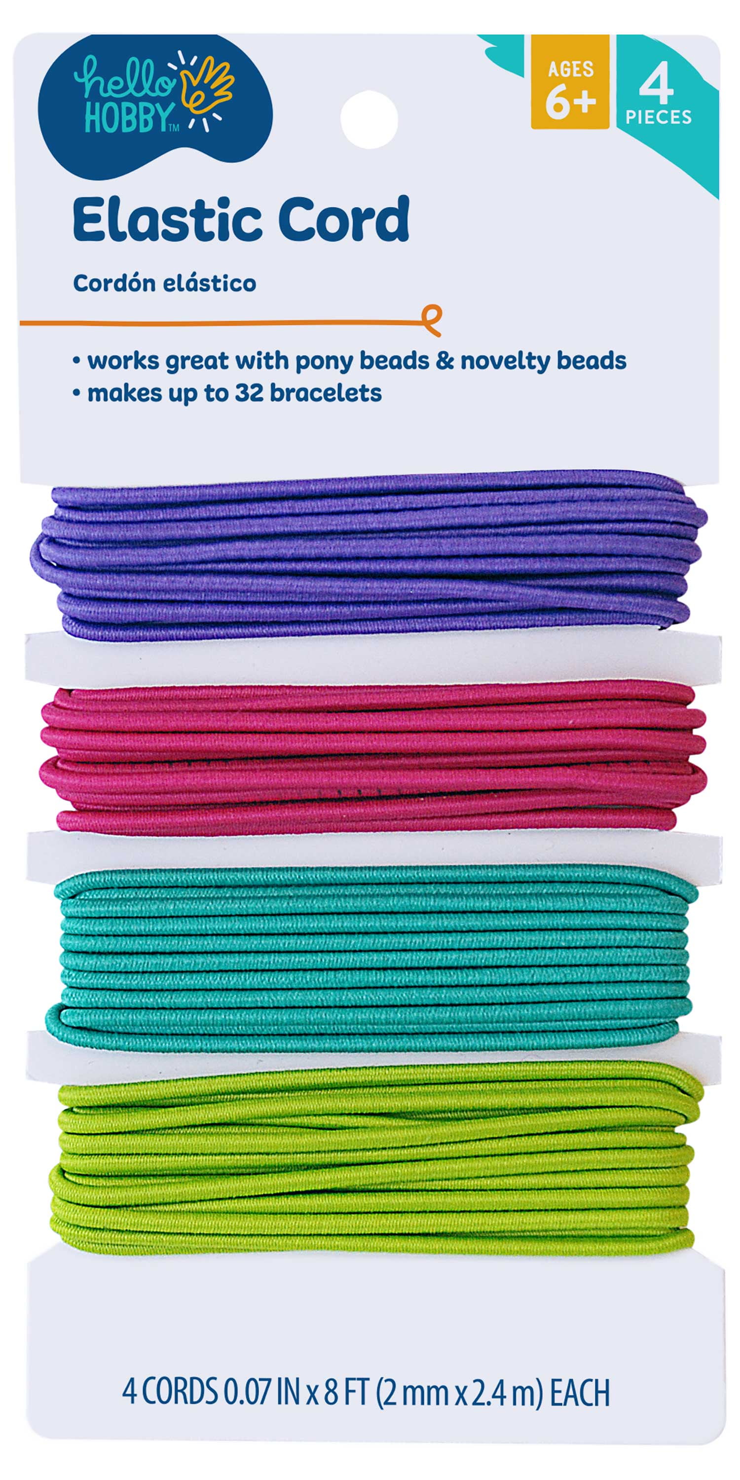 Hello Hobby Stretch Cord 2mm Multicolor Elastic String for Jewelry ...