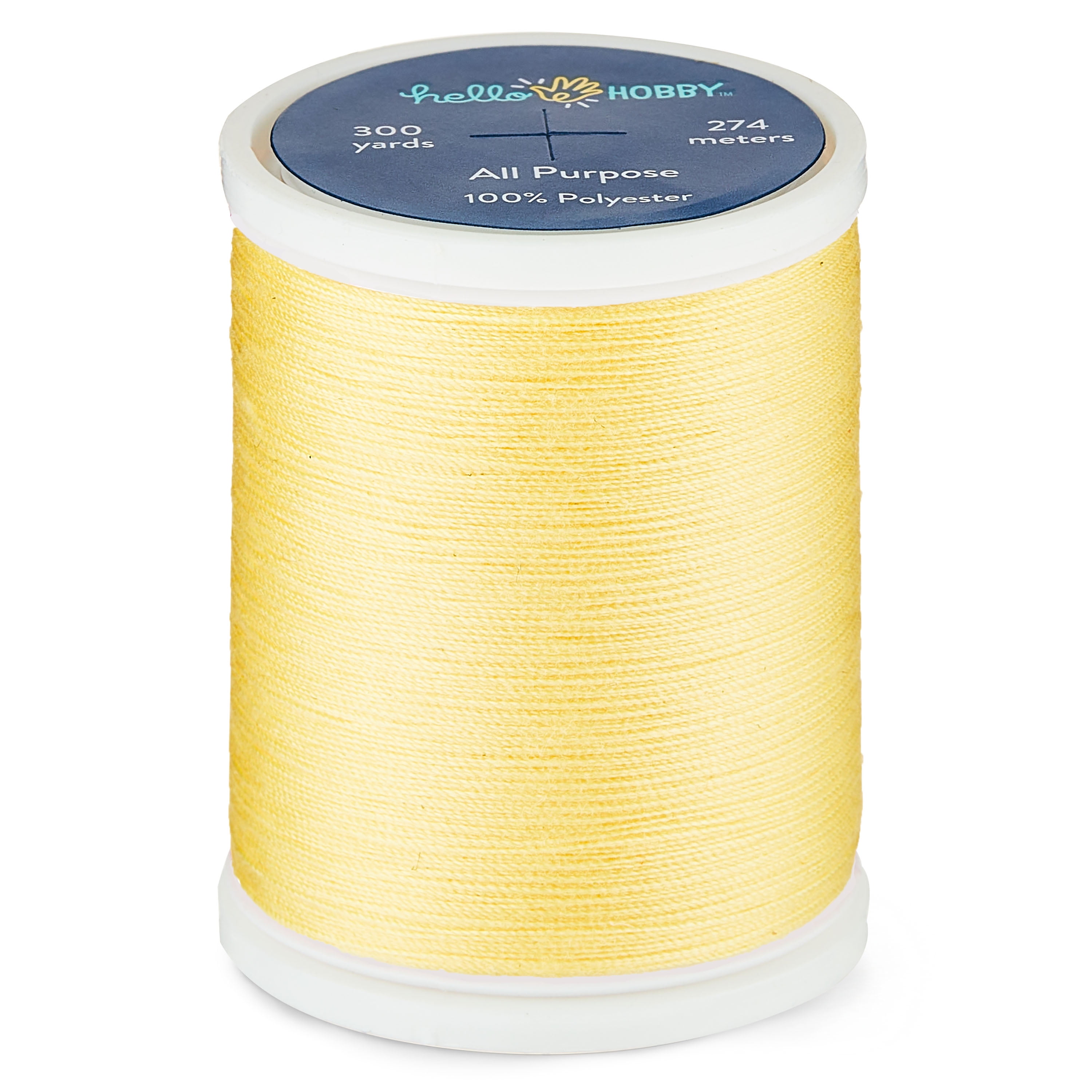 Hello Hobby Sweet Corn Yellow 100% Polyester All Purpose Thread, 300 ...