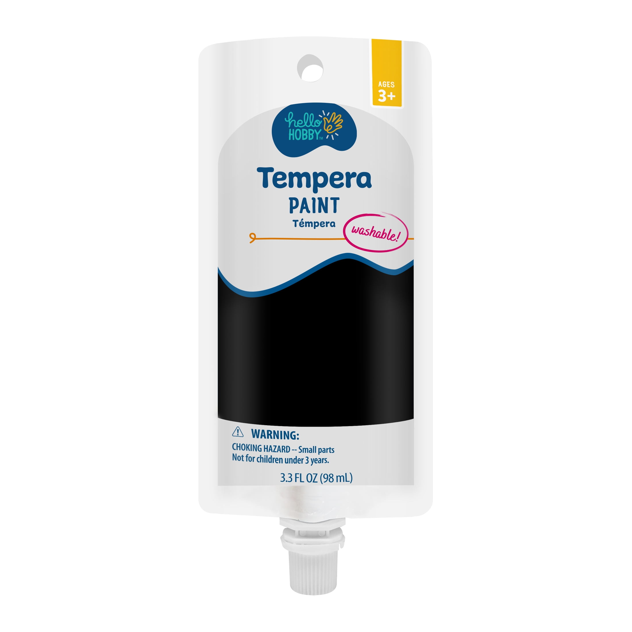 Hello Hobby Black Tempera Paint 3.3 fl oz Washable Craft Paint for Kids ...