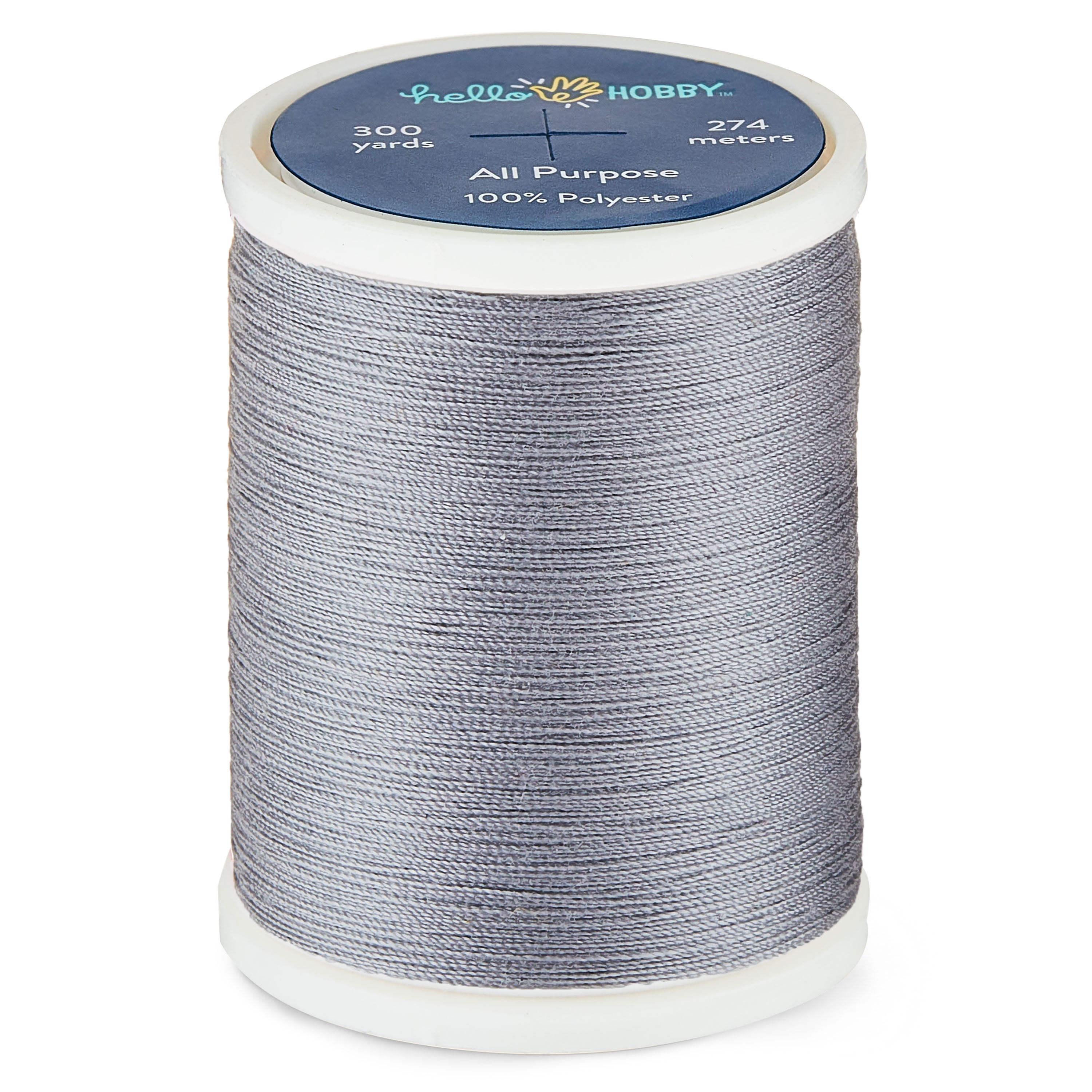 Hello Hobby Tin Gray 100% Polyester All Purpose Thread, 300 Yards ...