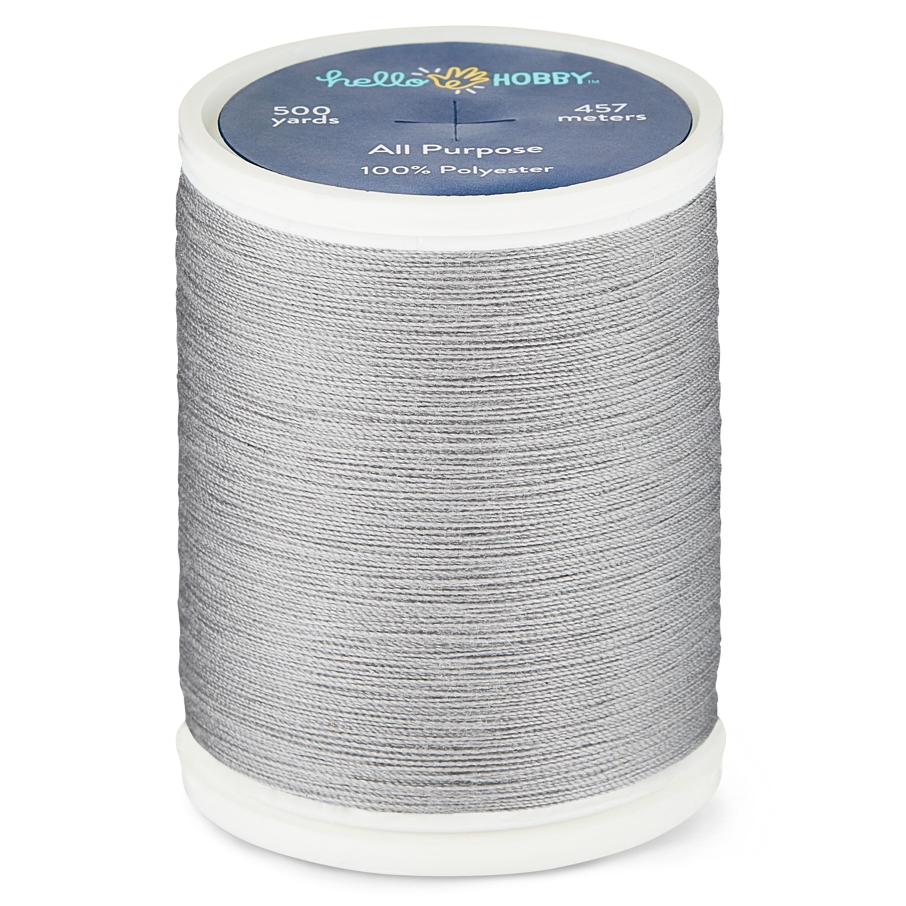 Hello Hobby Tin Gray 100% Polyester All Purpose Thread, 500 Yards ...