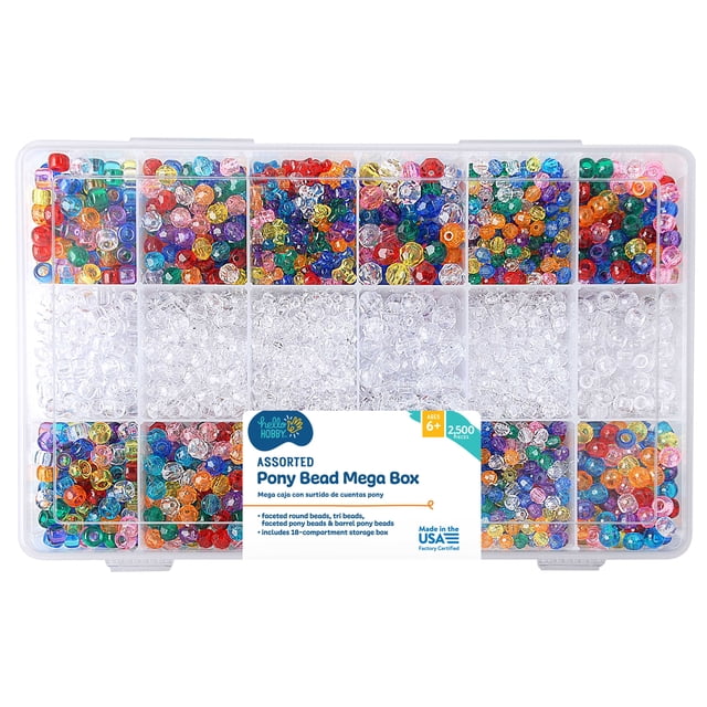 Hello Hobby - Transparent Craft Bead Box - 2500 Pieces - USHH6480 ...